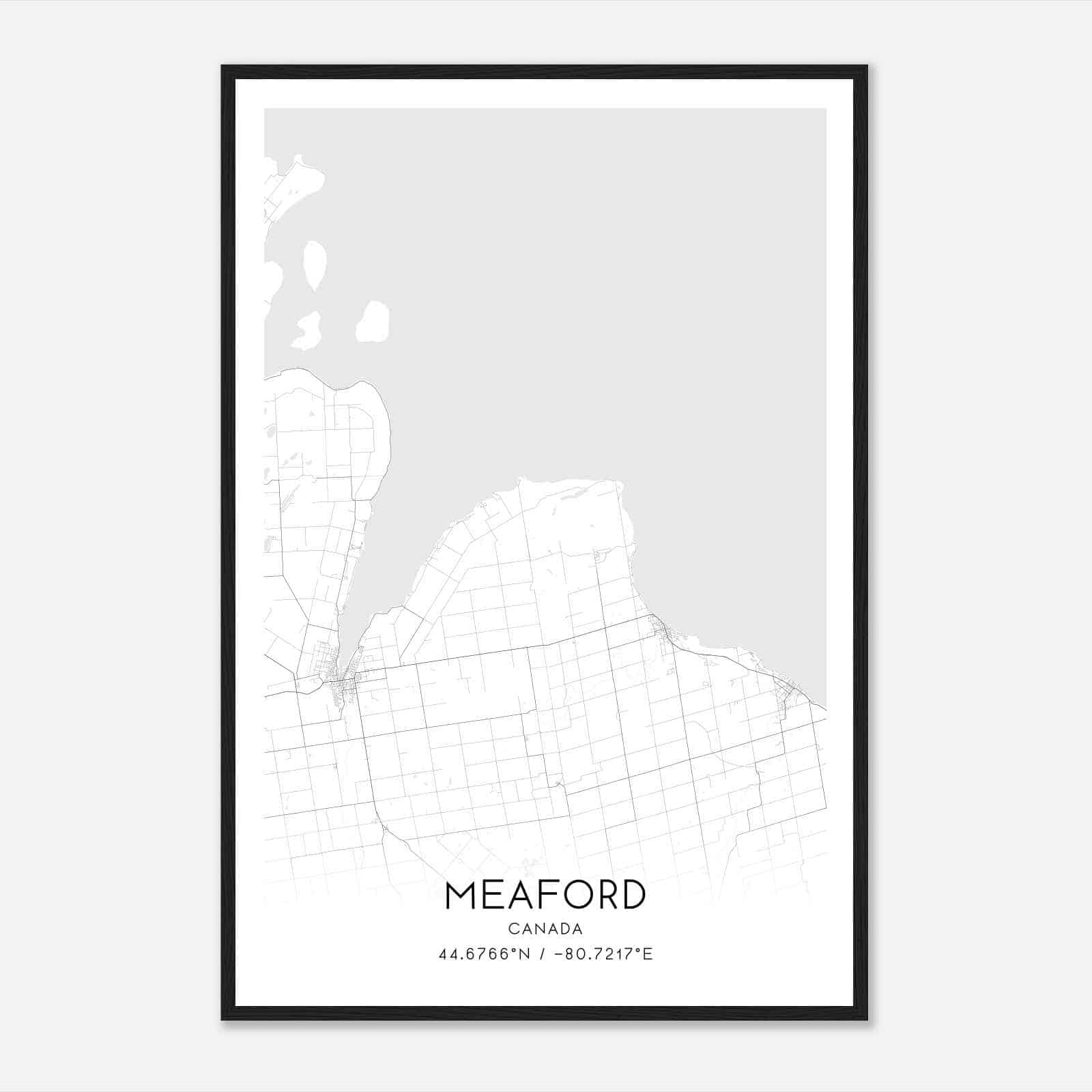 Meaford Canada Map Poster, Modern Home Decor Wall Art Print - Custom ...