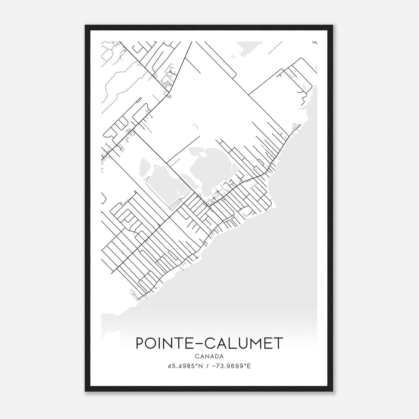 Pointe-Calumet Canada Map Poster, Modern Home Decor Wall Art Print ...