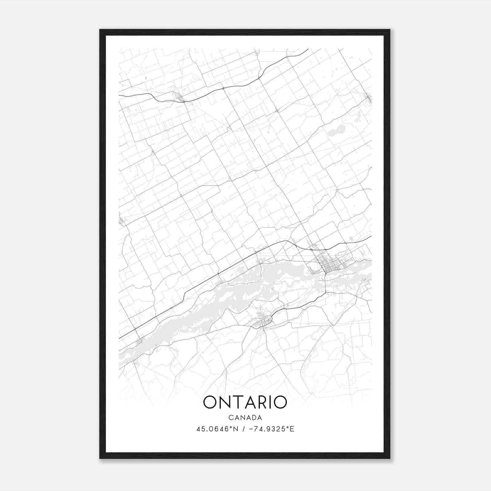 South Stormont Canada Map Poster, Modern Home Decor Wall Art Print ...