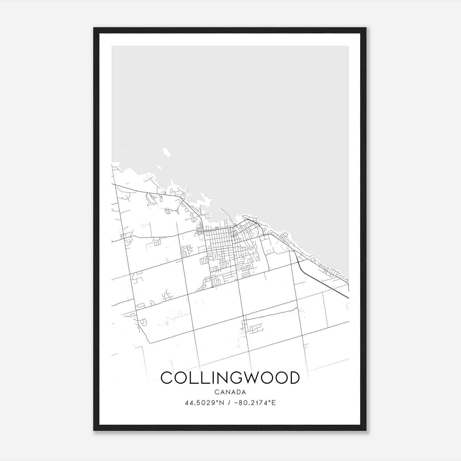 Collingwood Canada Map Poster, Modern Home Decor Wall Art Print ...