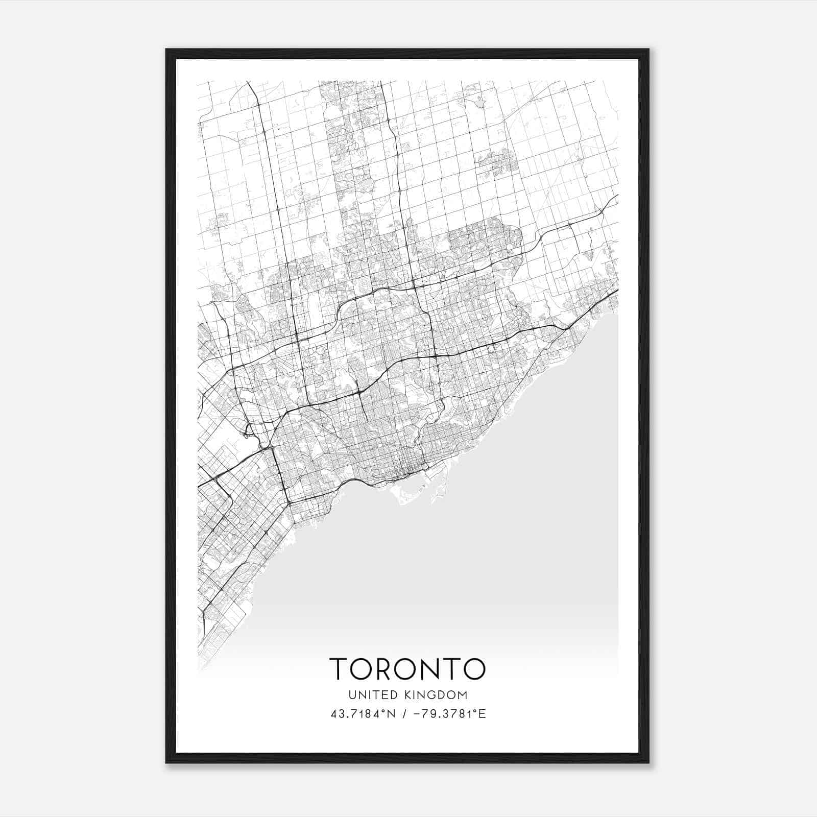Toronto Canada Map Poster, Modern Home Decor Wall Art Print - Custom ...