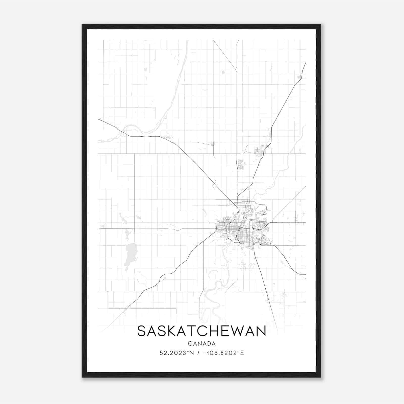 Custom Saskatchewan Canada Map Poster - Mapmory