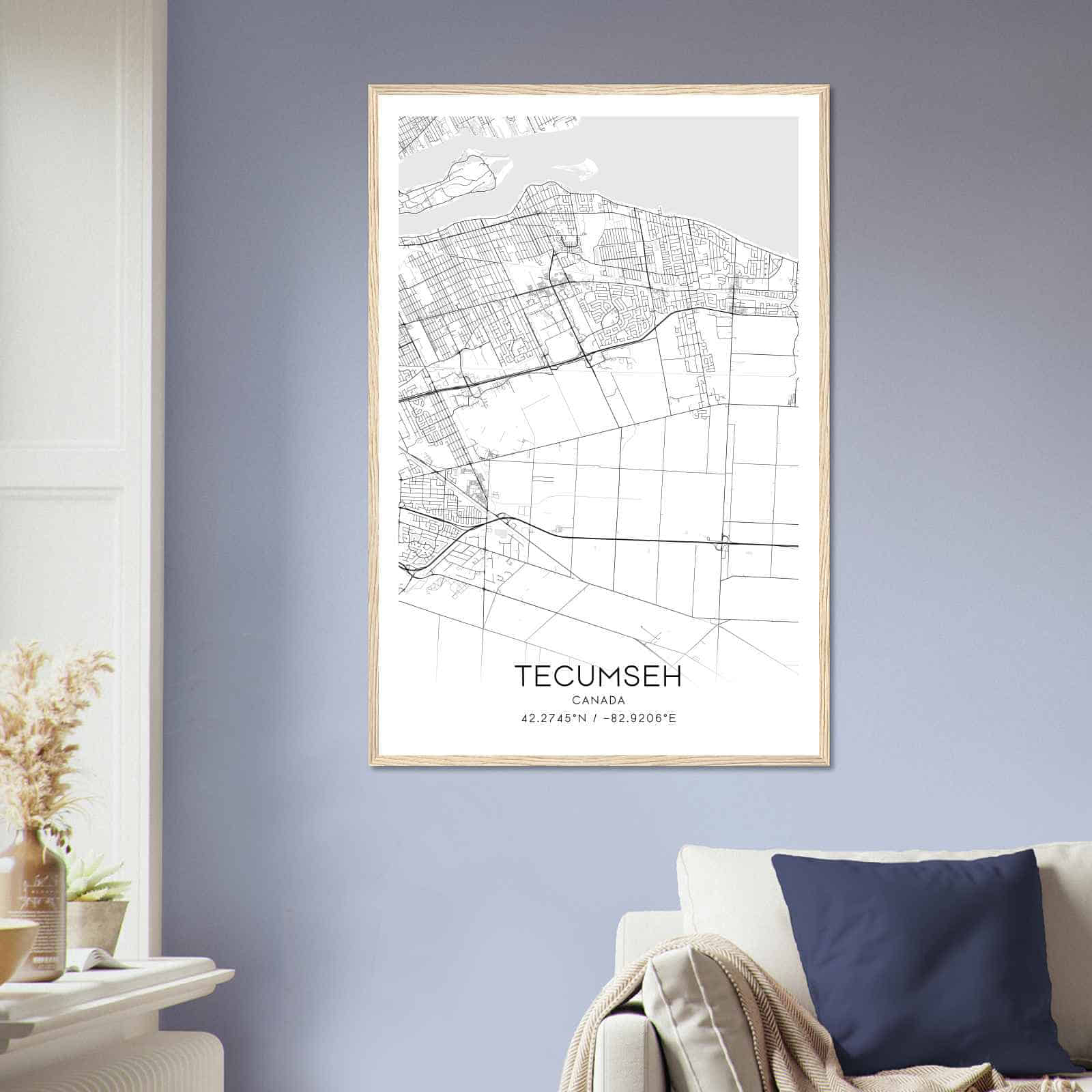Tecumseh Canada Map Poster, Modern Home Decor Wall Art Print - Custom ...