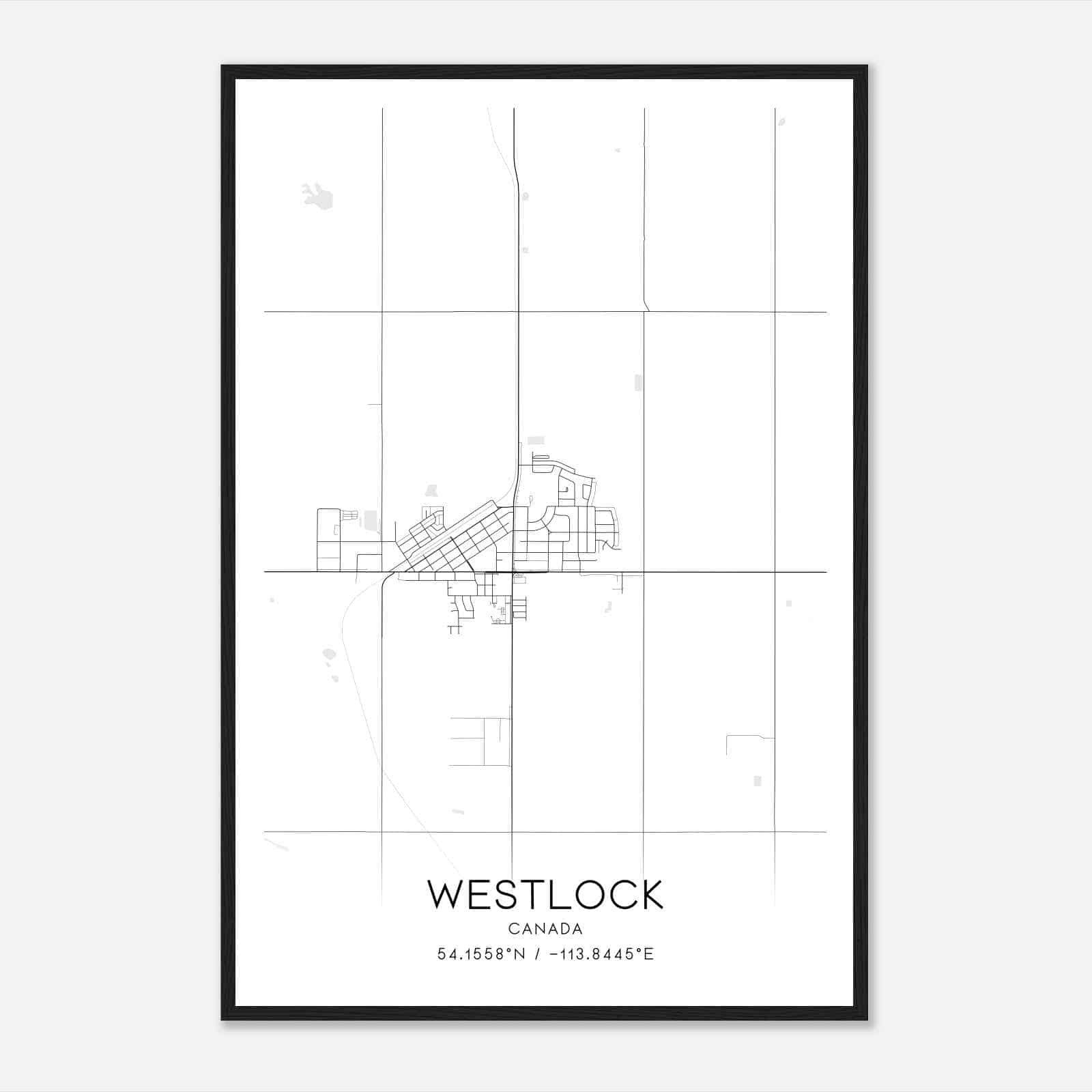 Westlock Canada Map Poster, Modern Home Decor Wall Art Print - Custom ...
