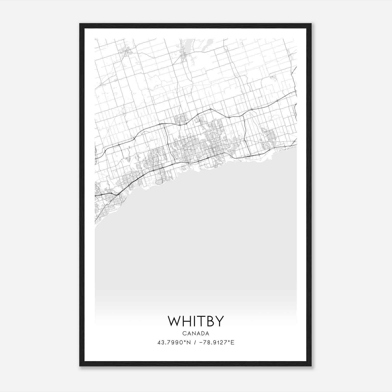 Whitby Canada Map Poster, Modern Home Decor Wall Art Print - Custom ...