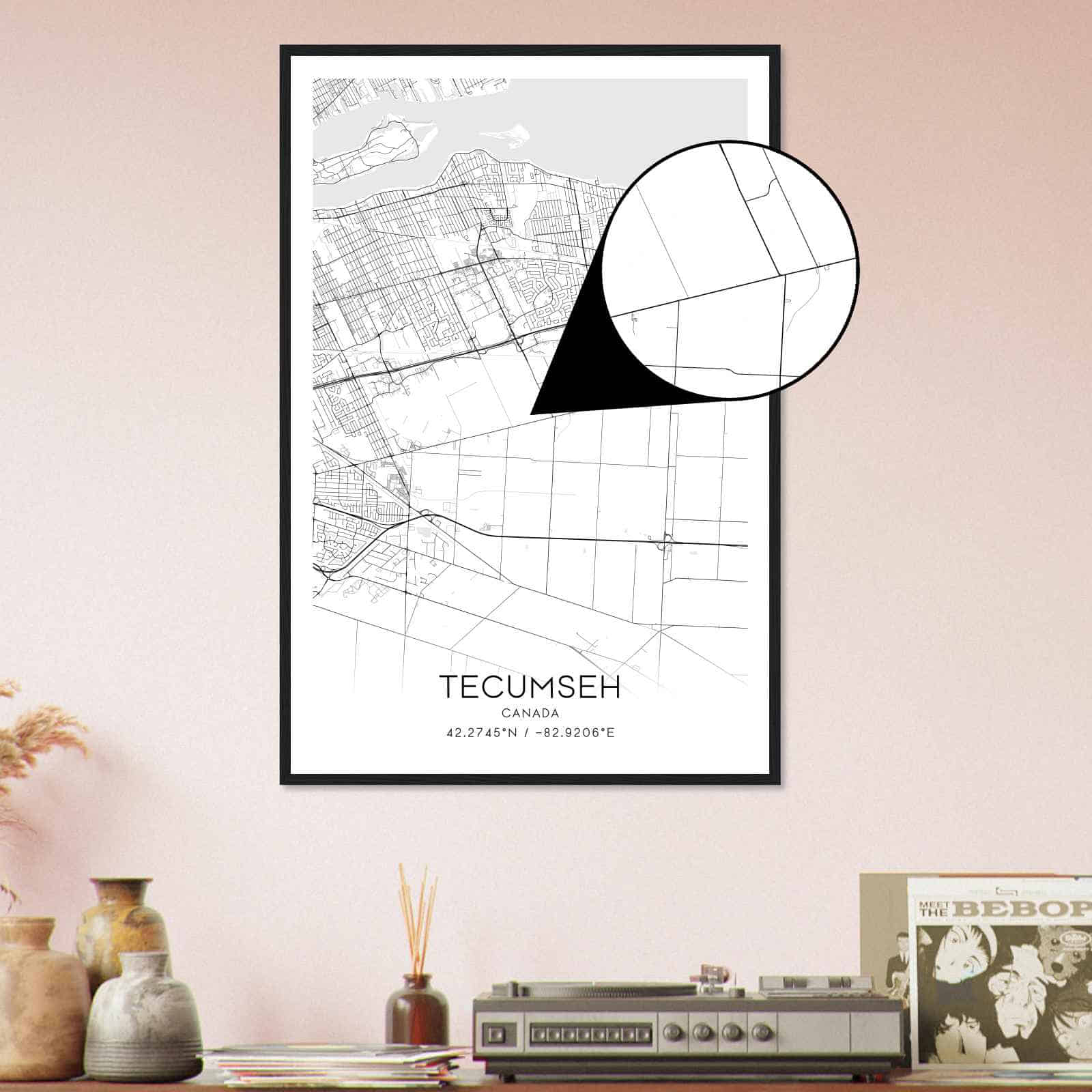 Tecumseh Canada Map Poster, Modern Home Decor Wall Art Print - Custom ...