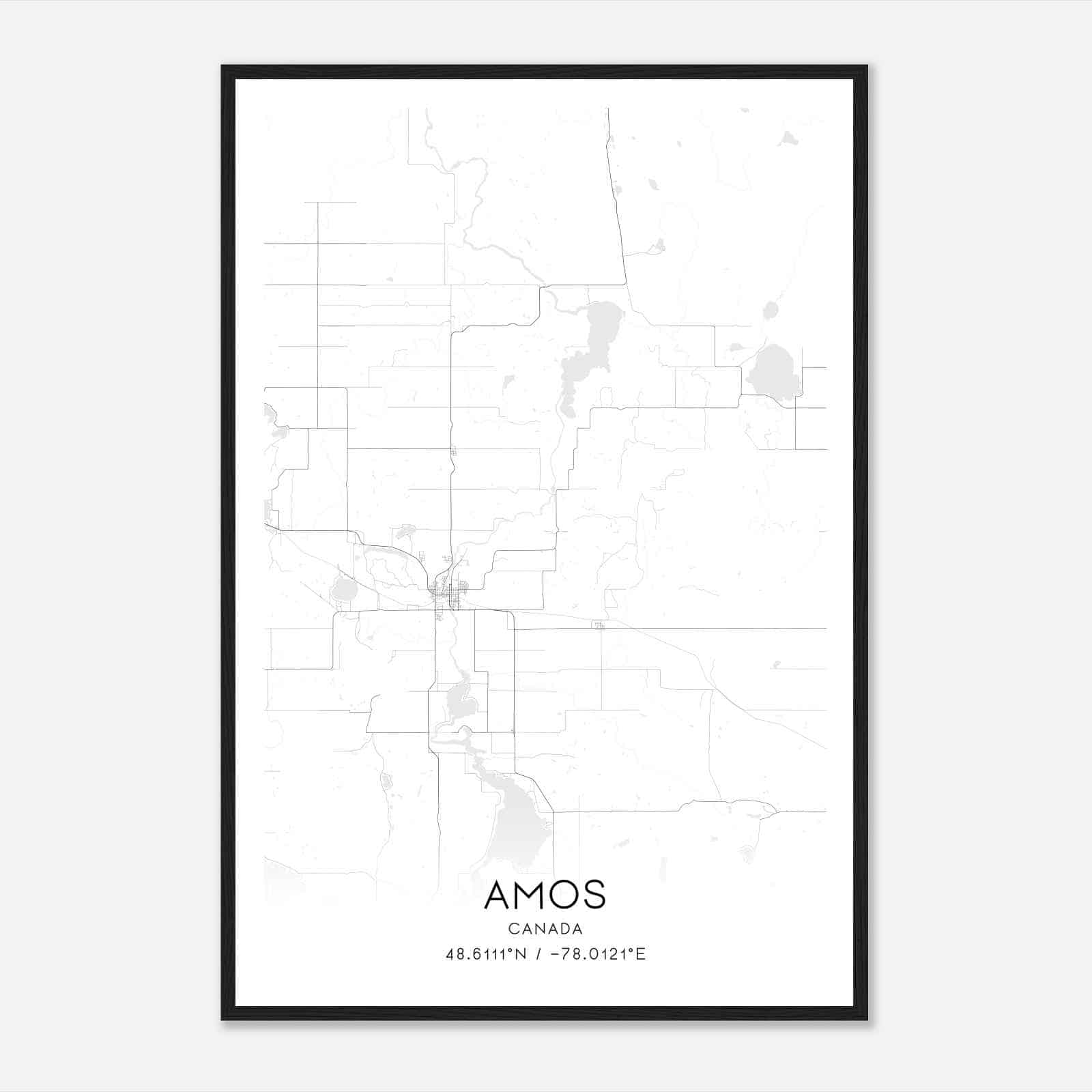 Custom Amos Canada Map Poster - Mapmory