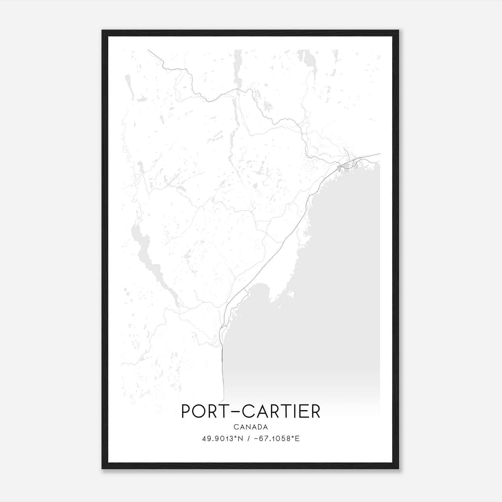 Port-Cartier Canada Map Poster, Modern Home Decor Wall Art Print ...