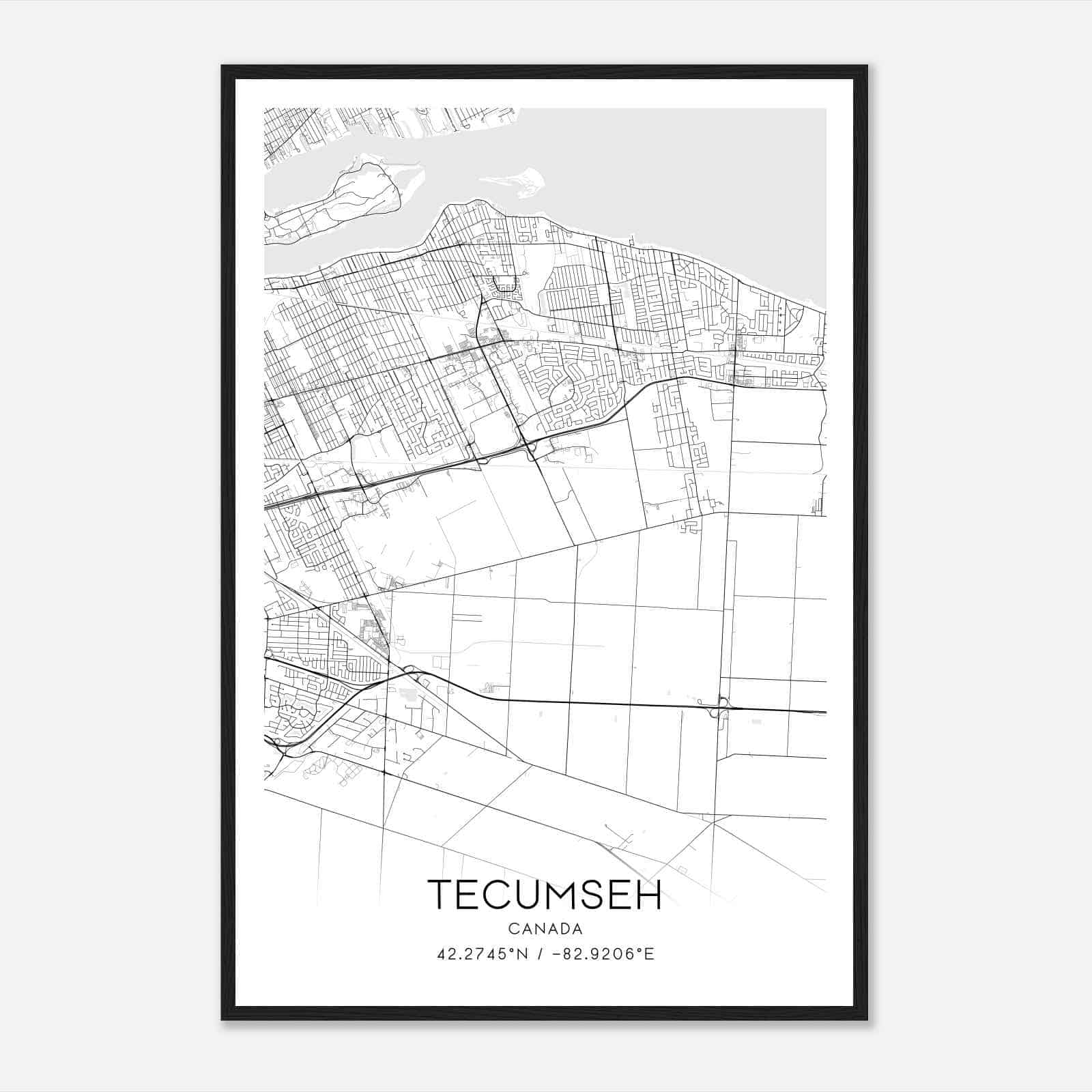 Tecumseh Canada Map Poster, Modern Home Decor Wall Art Print - Custom ...