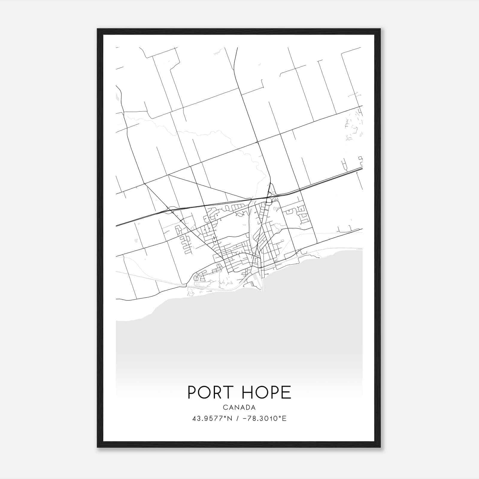 Port Hope Canada Map Poster, Modern Home Decor Wall Art Print - Custom ...