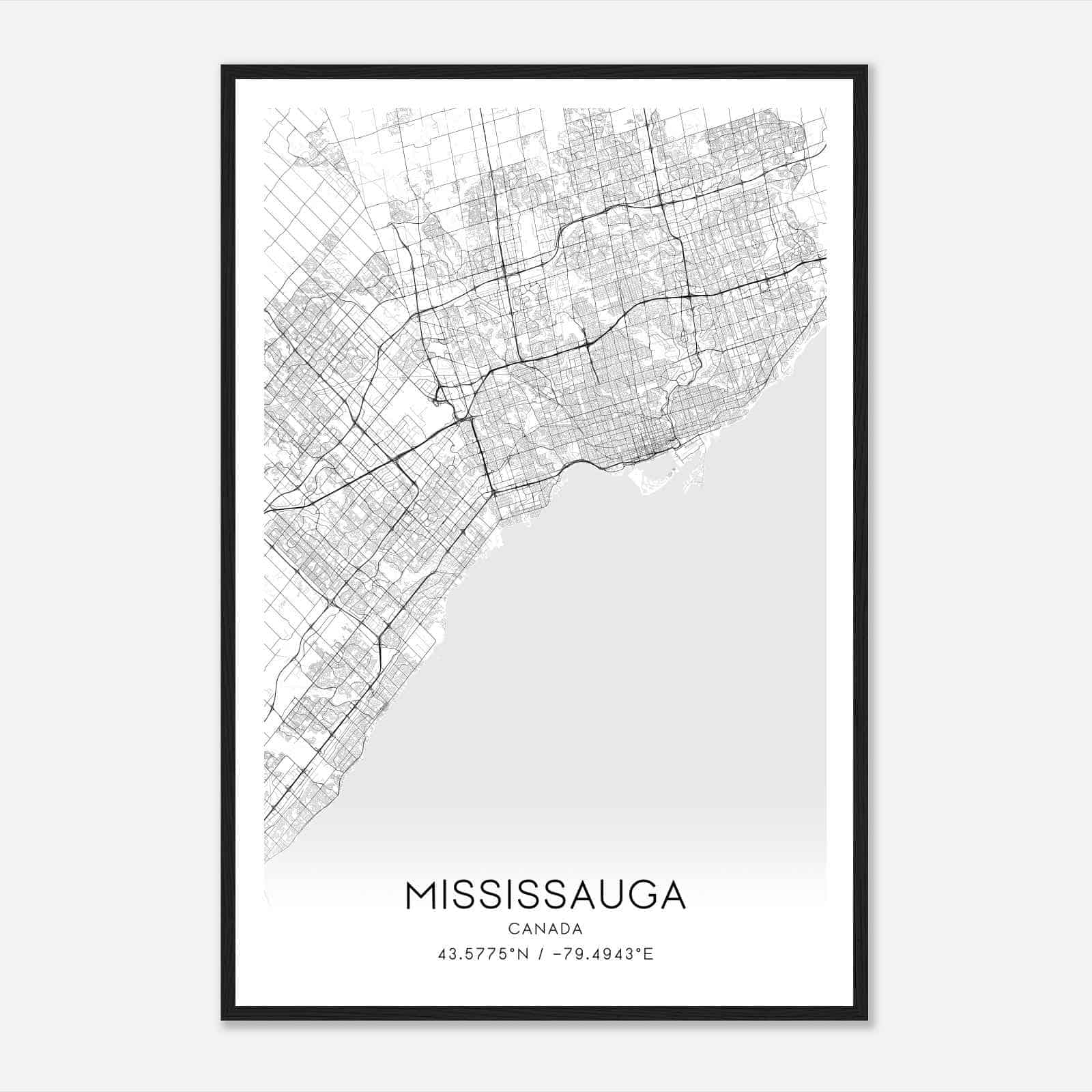 Mississauga Canada Map Poster, Modern Home Decor Wall Art Print ...