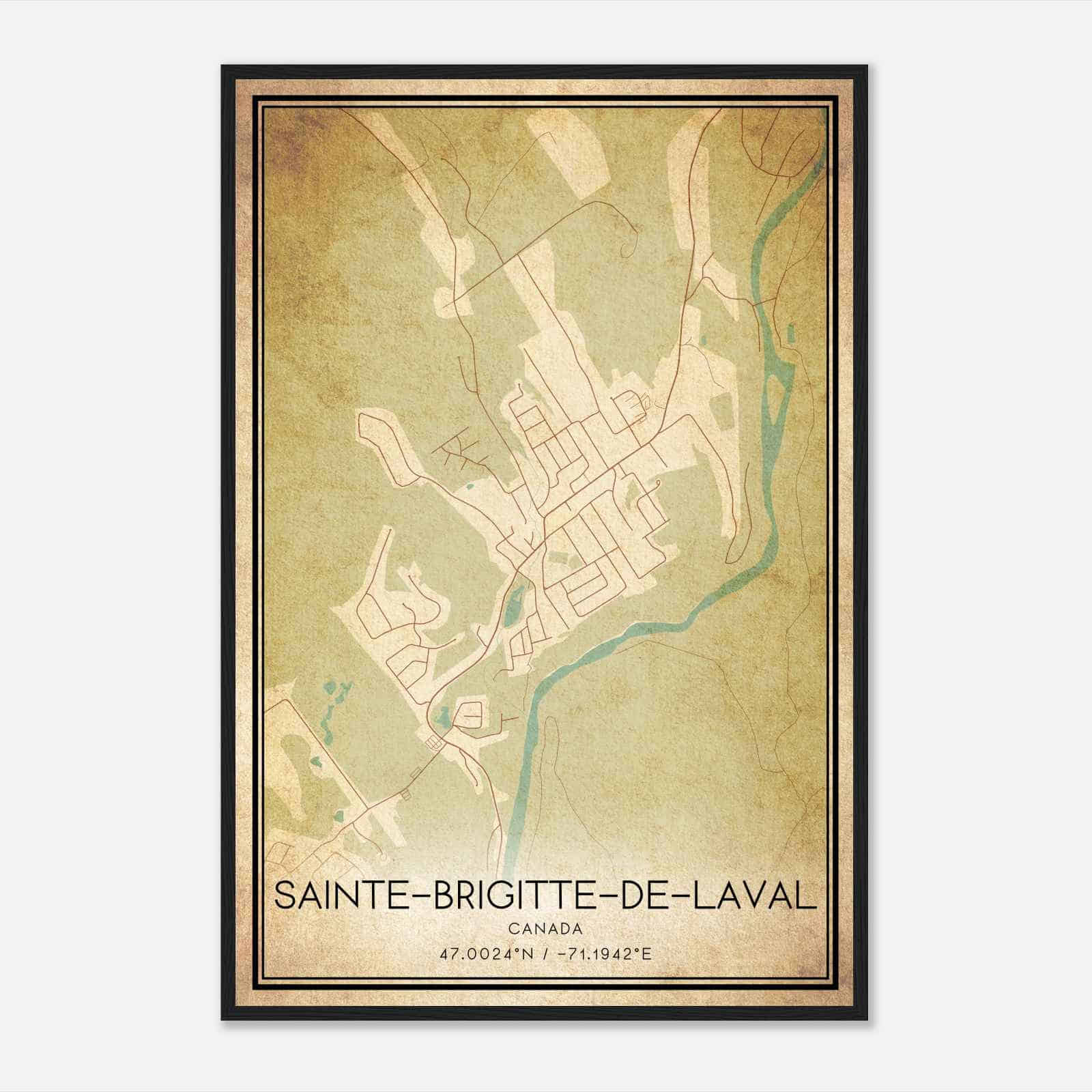 Vintage Sainte-Brigitte-de-Laval Canada Map Poster, Sainte-Brigitte-de ...