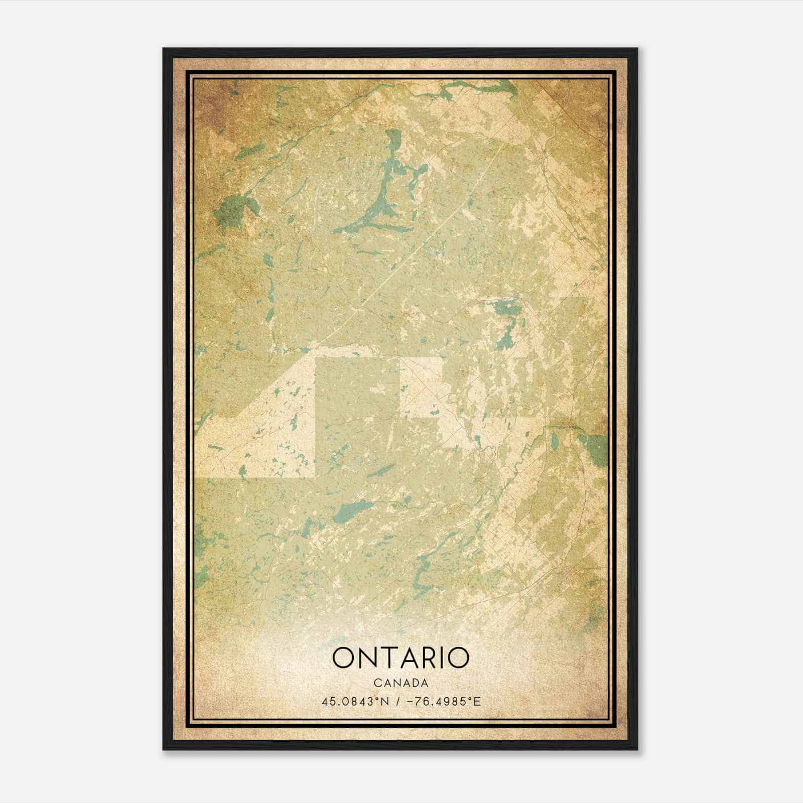 Vintage Lanark Highlands Canada Map Poster, Lanark Highlands City Road ...
