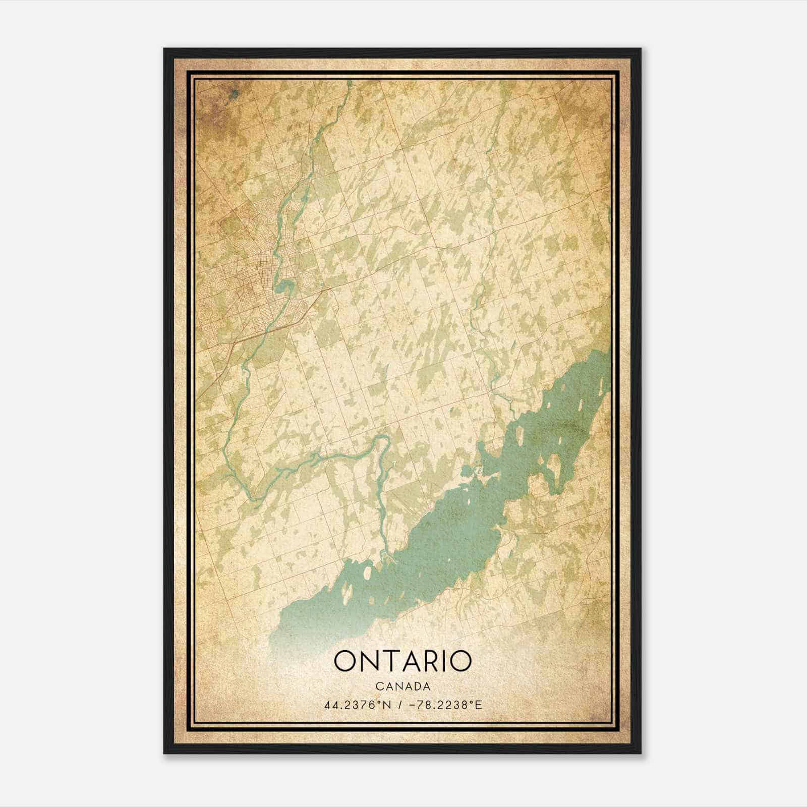 Vintage Otonabee-South Monaghan Canada Map Poster, Otonabee-South ...