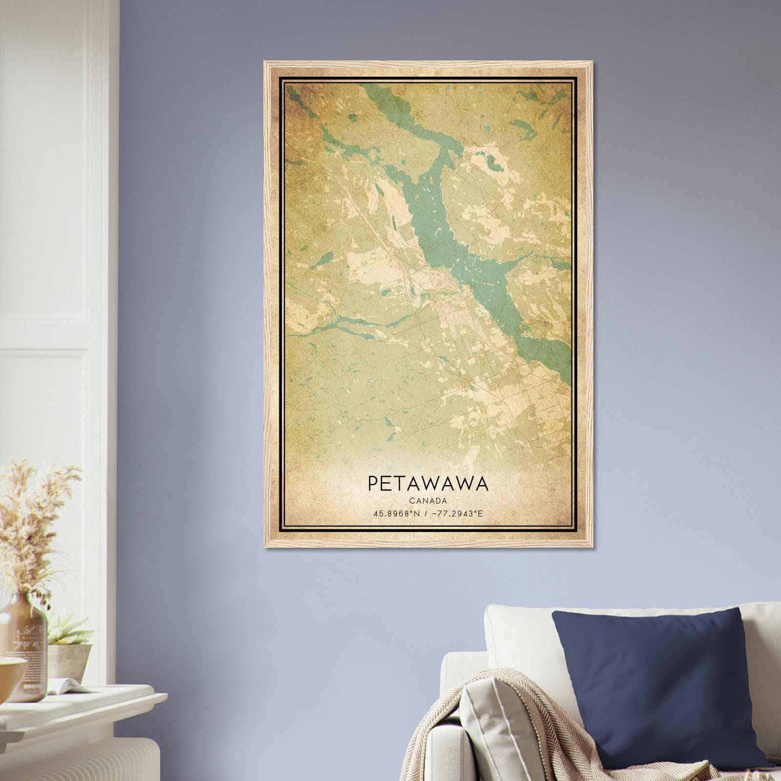 Vintage Petawawa Canada Map Poster, Petawawa City Road Wall Art Print ...