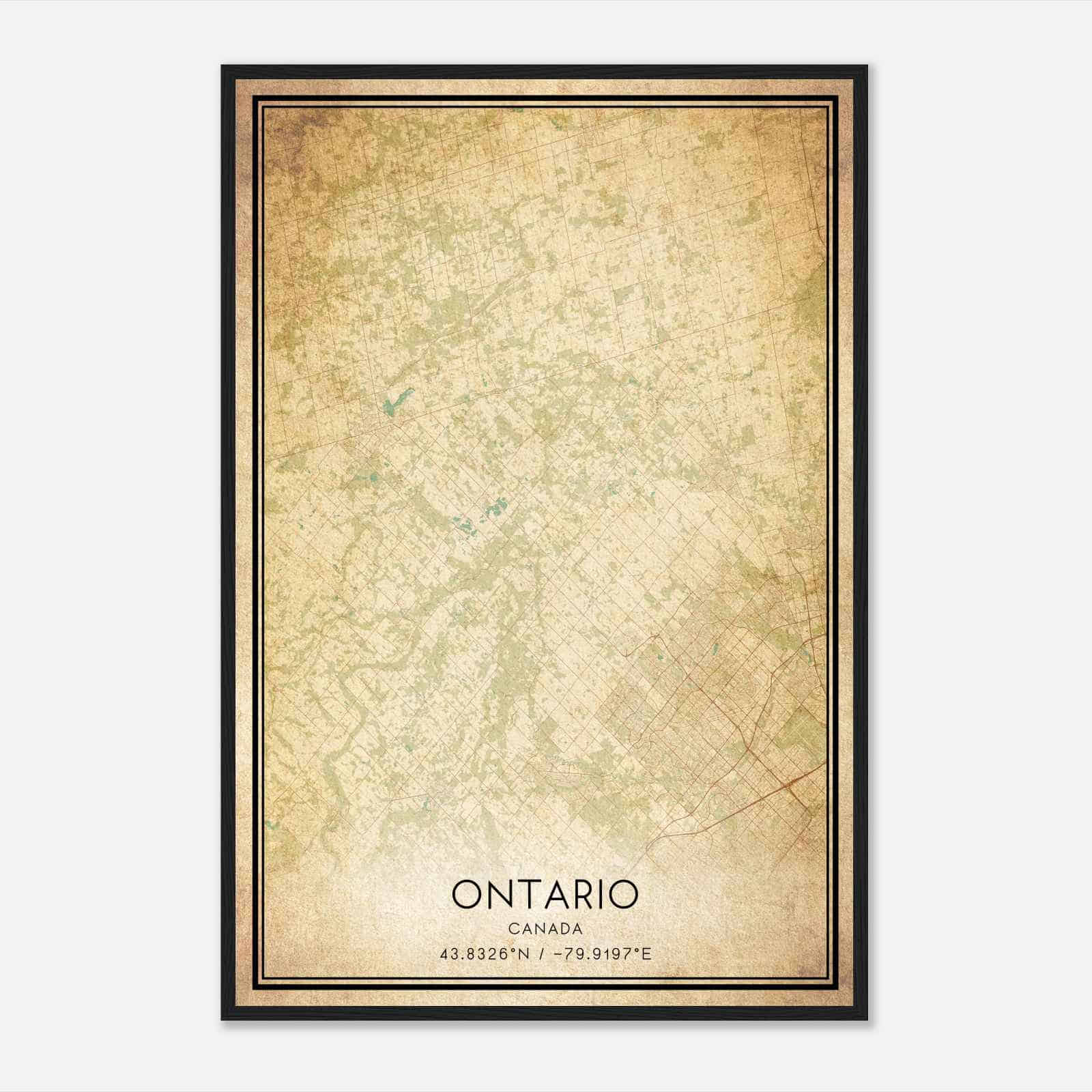 Vintage Caledon Canada Map Poster, Caledon City Road Wall Art Print ...