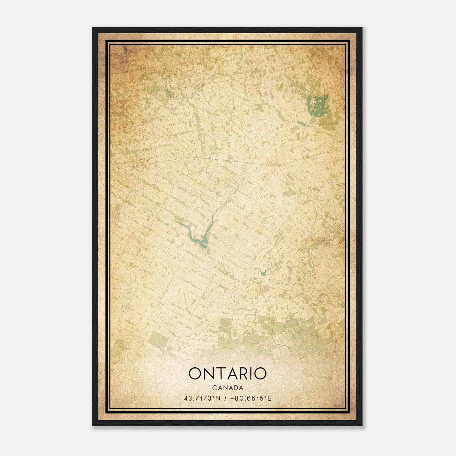 Vintage Mapleton Canada Map Poster, Mapleton City Road Wall Art Print ...