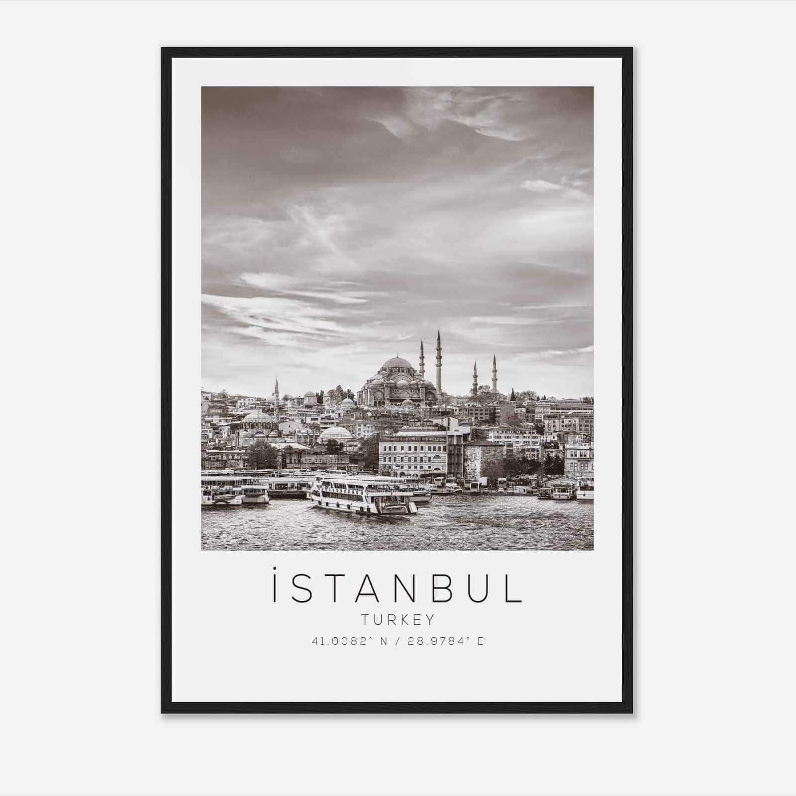 Istanbul Turkey Travel Photo Poster BW, Istanbul Travel Print ...