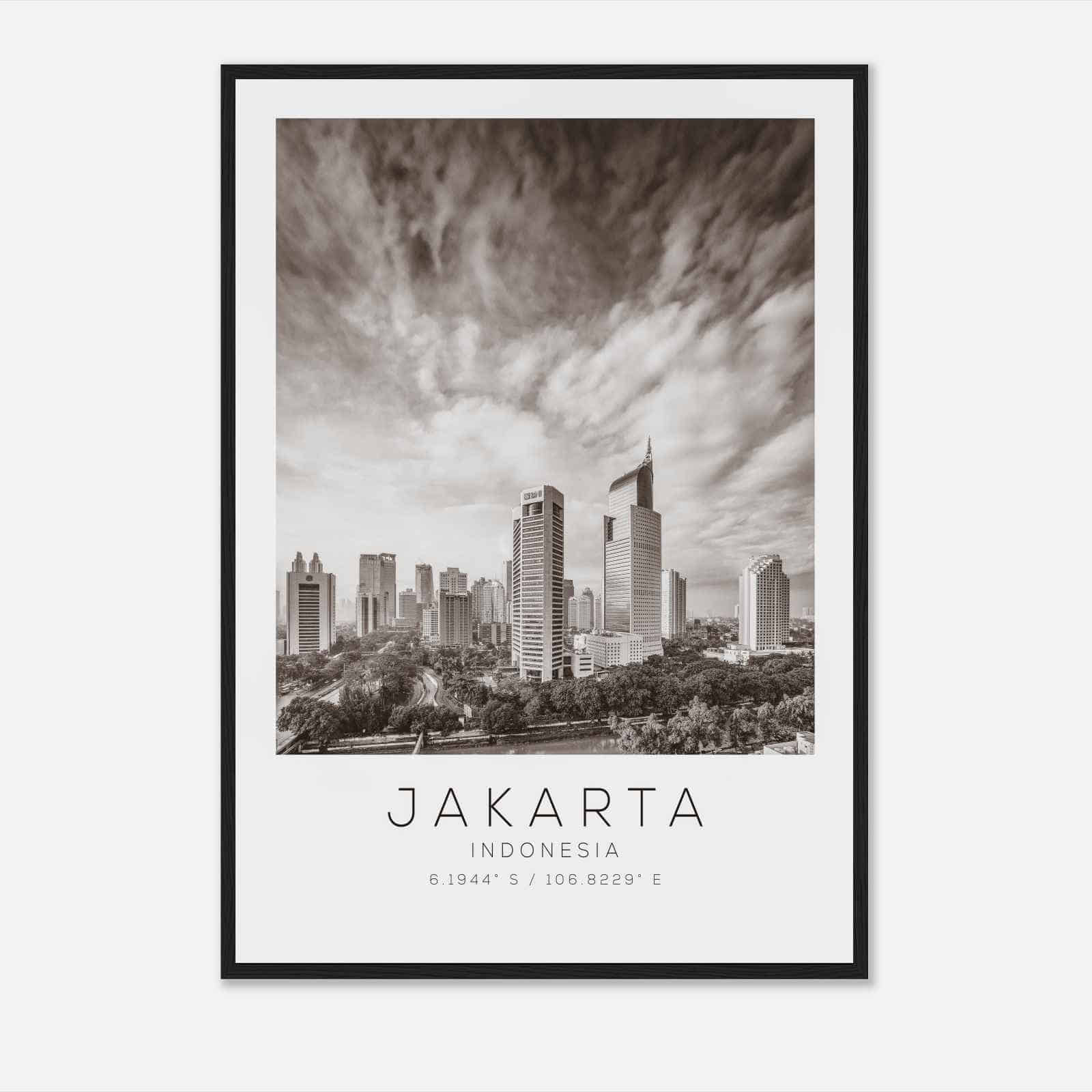 Jakarta Indonesia Travel Photo Poster BW, Jakarta Travel Print ...