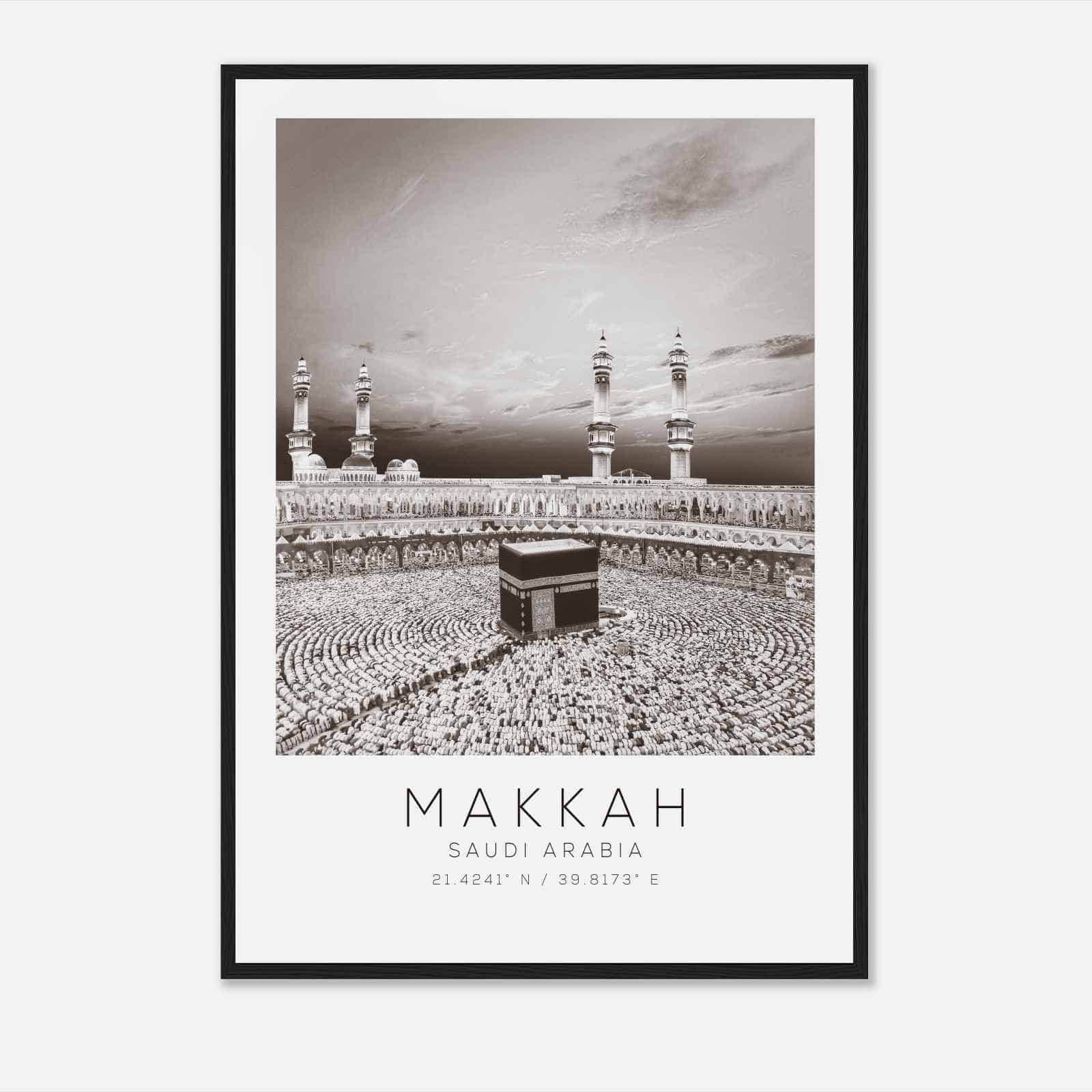 Makkah Saudi Arabia Map Poster, Makkah City Road Wall Art Print ...