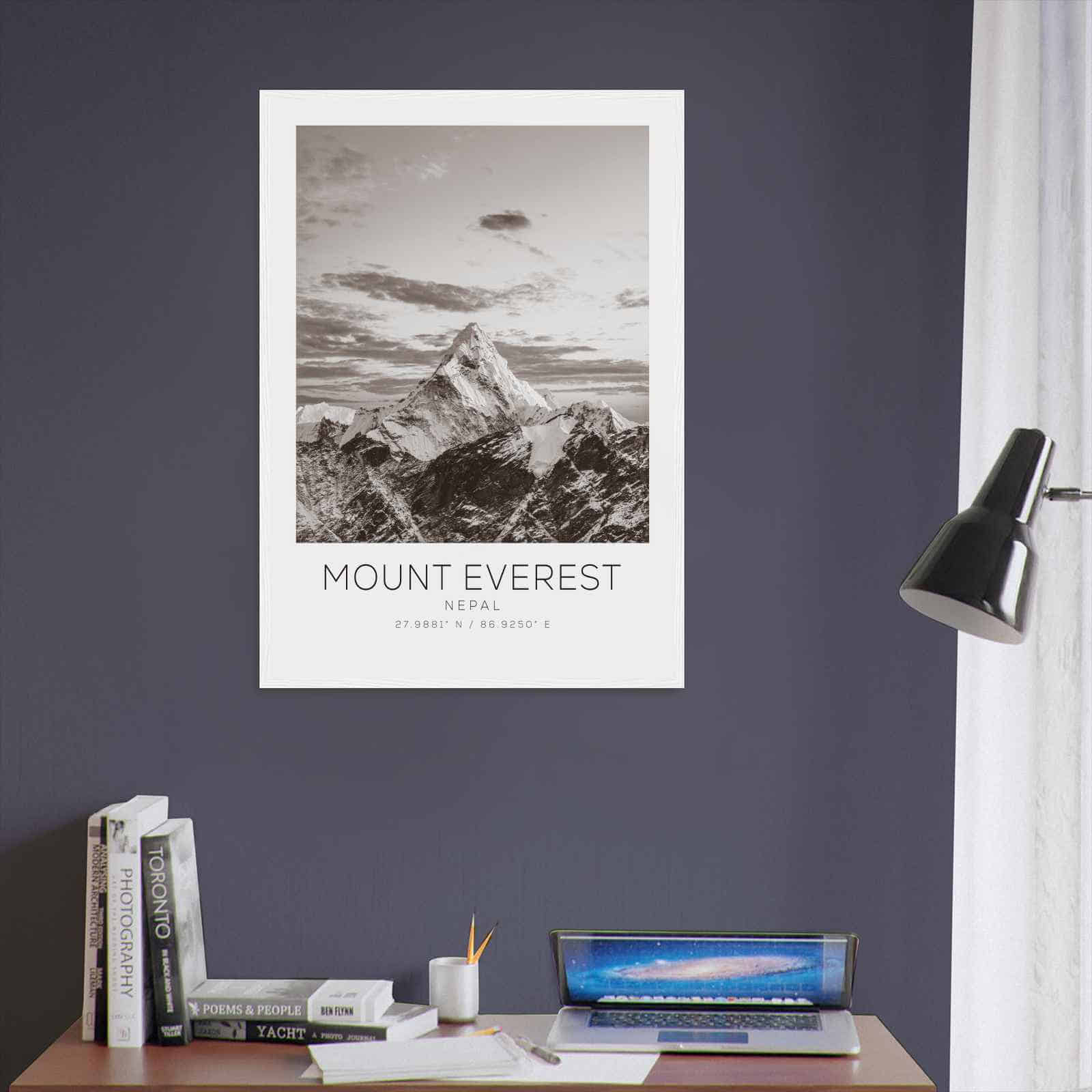 Mount Everest Nepal Travel Photo Poster BW, Mount Everest Travel Print ...