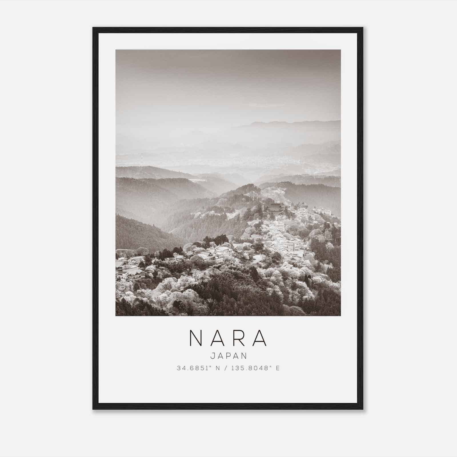 Nara Japan Travel Photo Poster BW, Nara Travel Print, Minimalist Travel ...