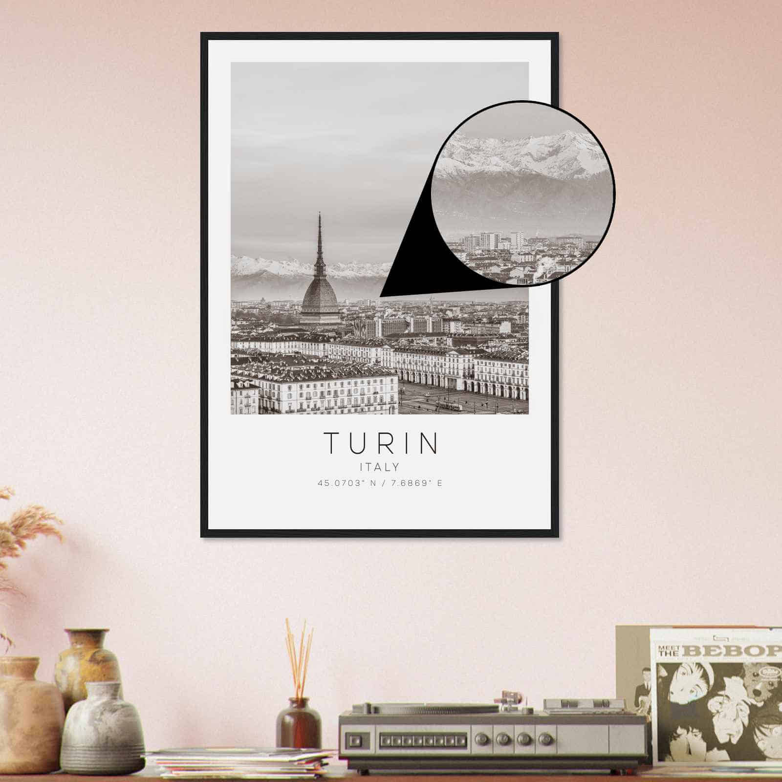 Turin Italy Travel Photo Poster BW, Turin Travel Print, Minimalist ...