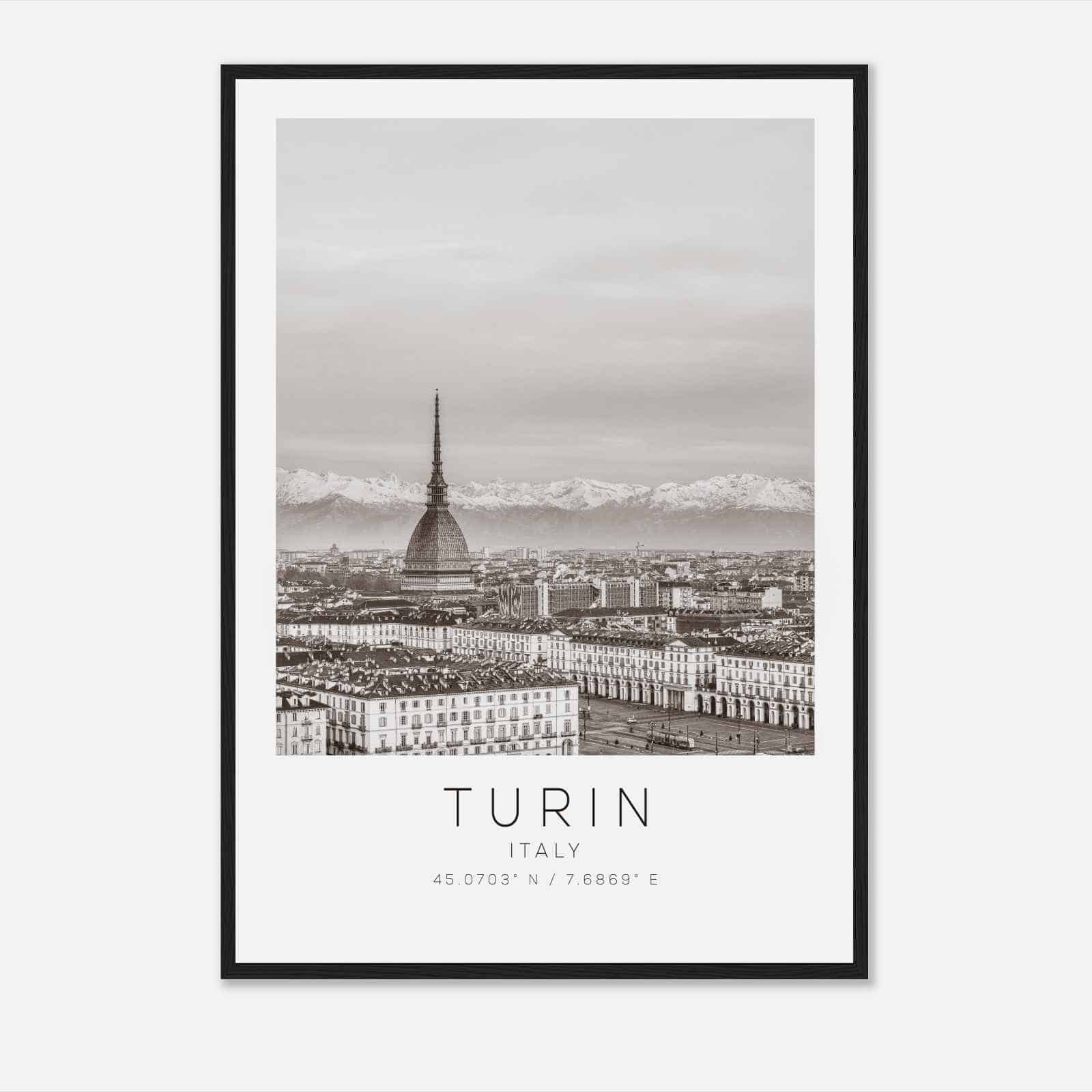 Turin Italy Travel Photo Poster BW, Turin Travel Print, Minimalist ...