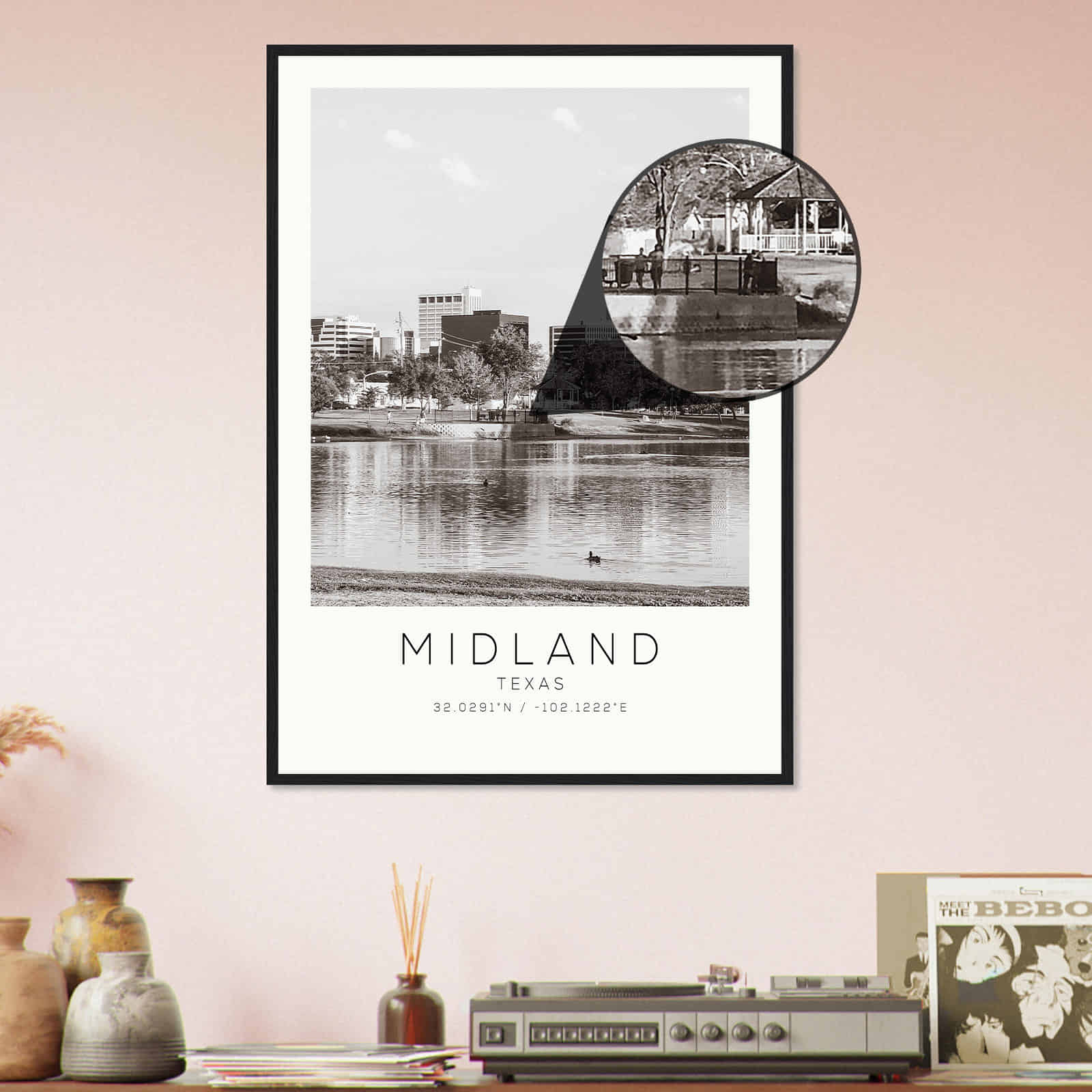 Midland Texas Photo Travel Poster BW, Midland Travel Print, Minimalist ...