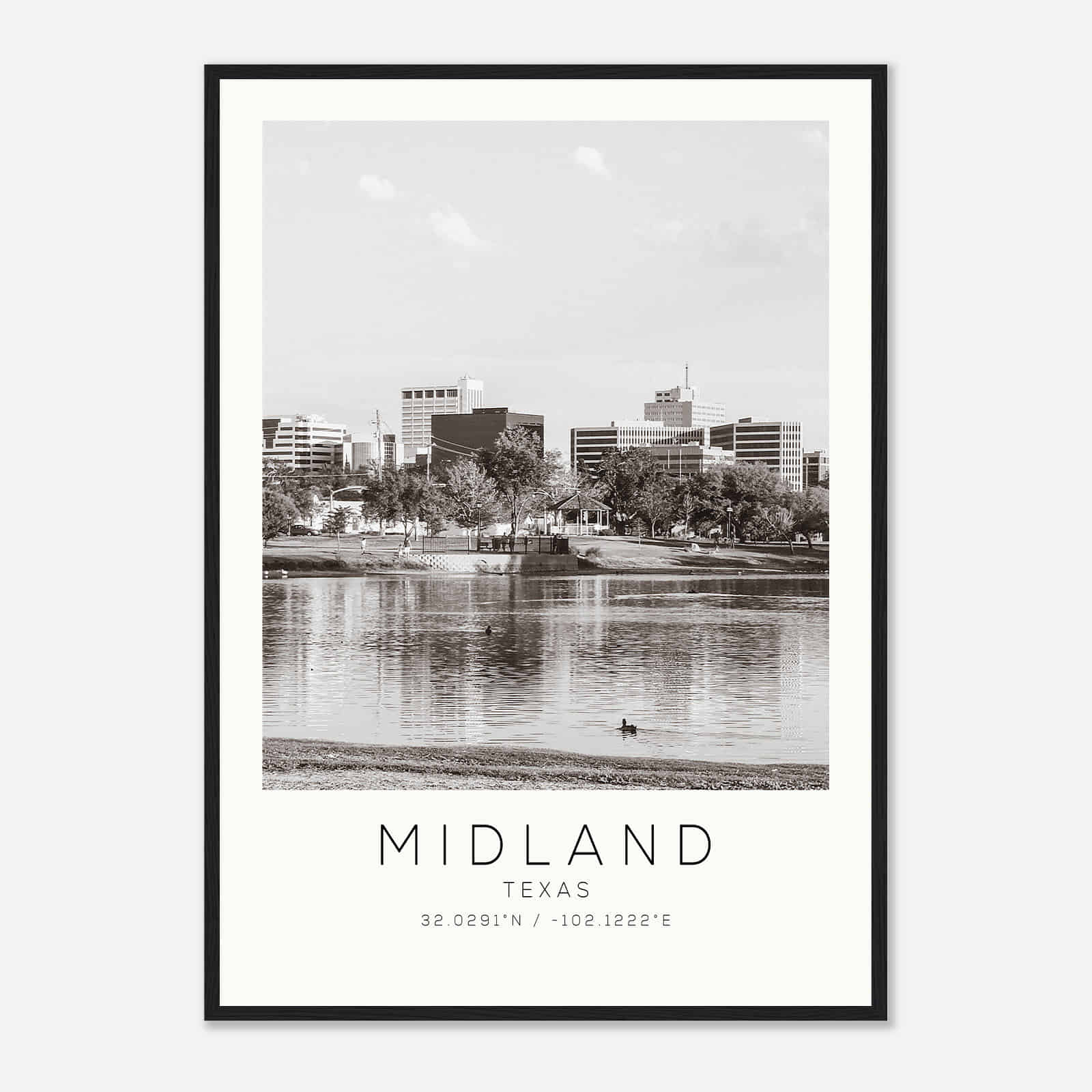 Midland Texas Photo Travel Poster BW, Midland Travel Print, Minimalist ...