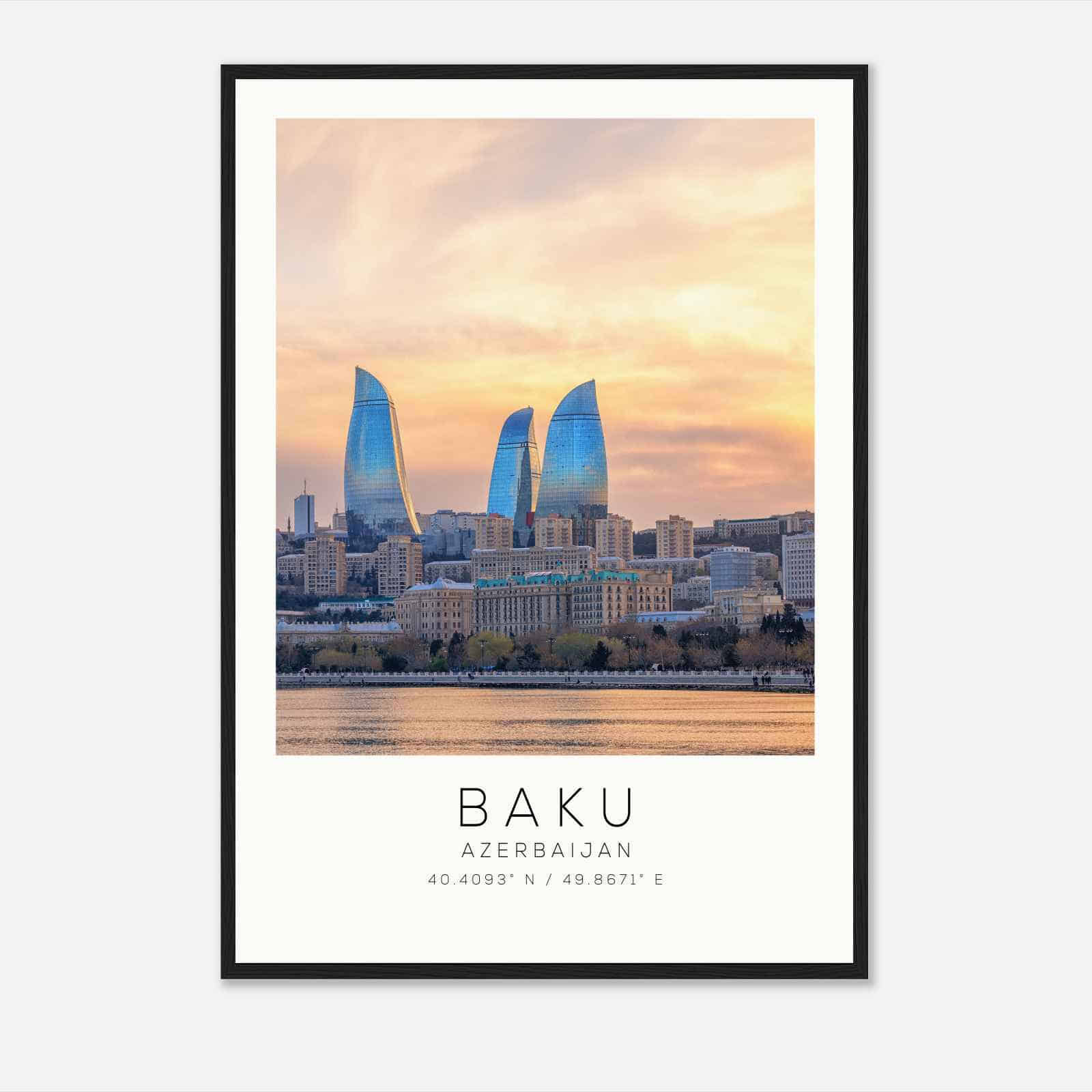 Baku Azerbaijan Travel Photo Poster, Baku Travel Print, Minimalist ...