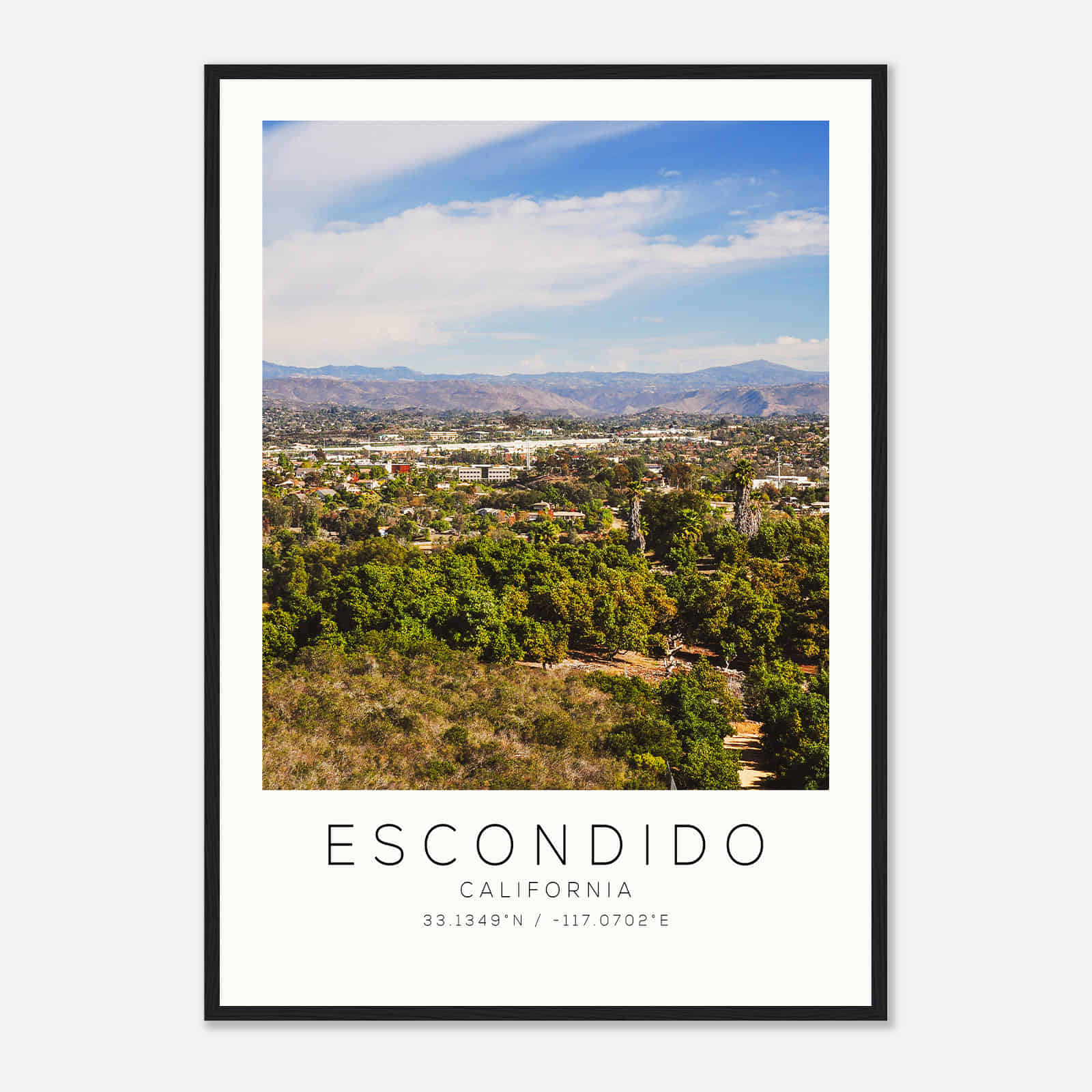 Escondido California Map Poster, Modern Home Decor Wall Art Print ...