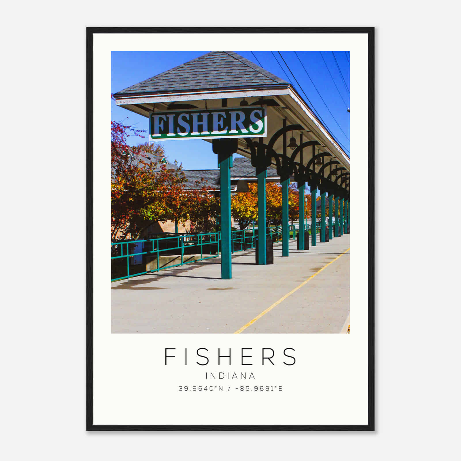 Fishers Indiana Photo Travel Poster, Fishers Travel Print, Minimalist ...