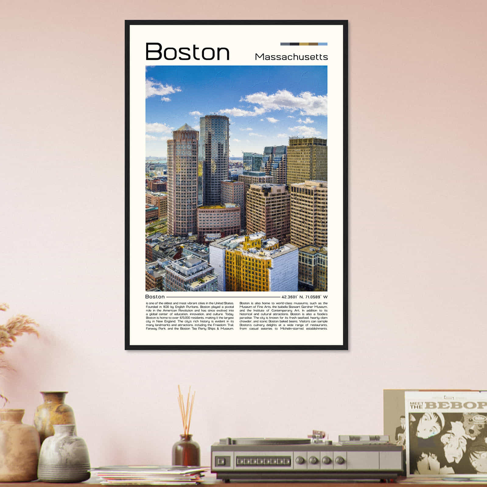 Boston Massachusetts Cityscape Poster Print, Boston Massachusetts ...