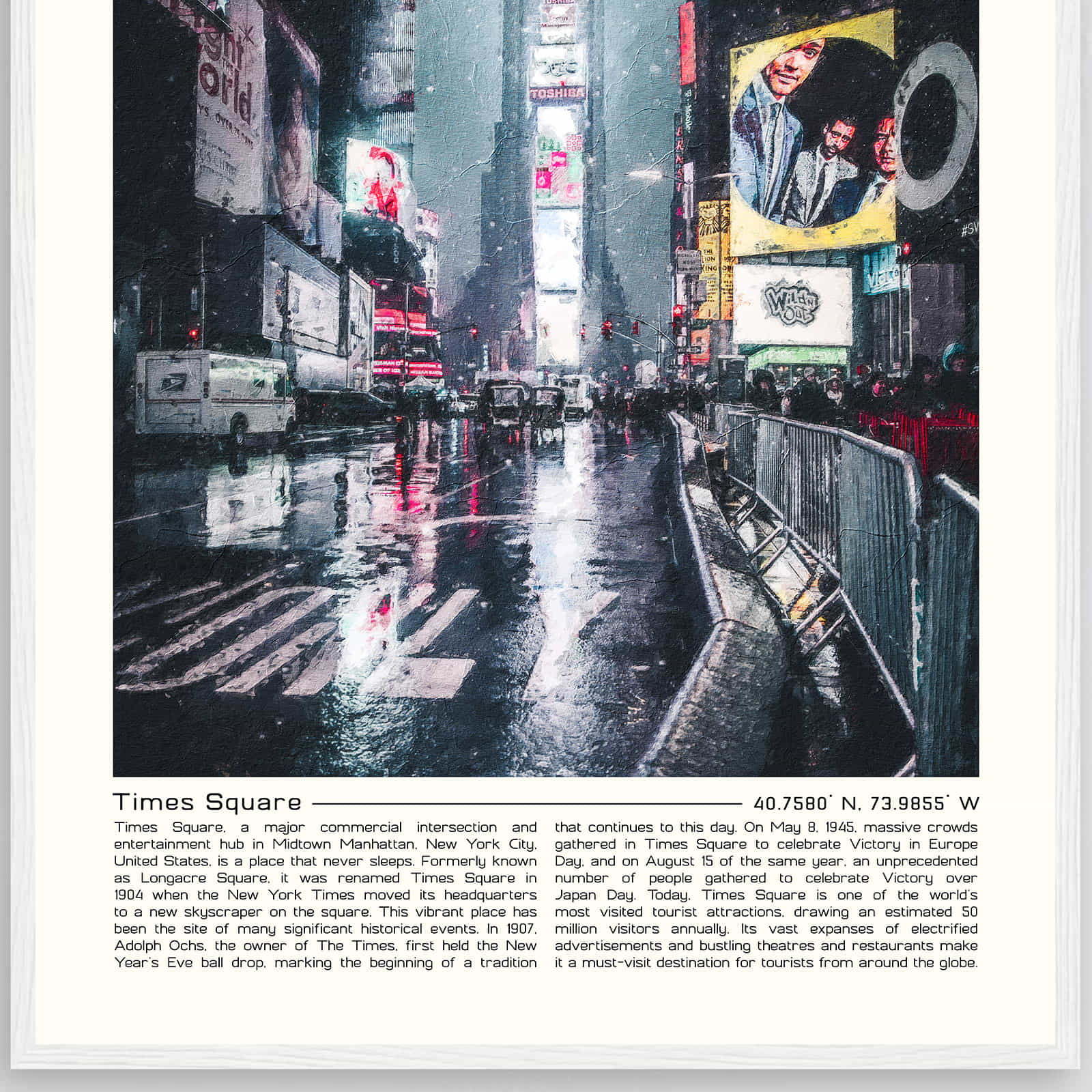 Times Square New York Cityscape Poster Print, Times Square New York ...