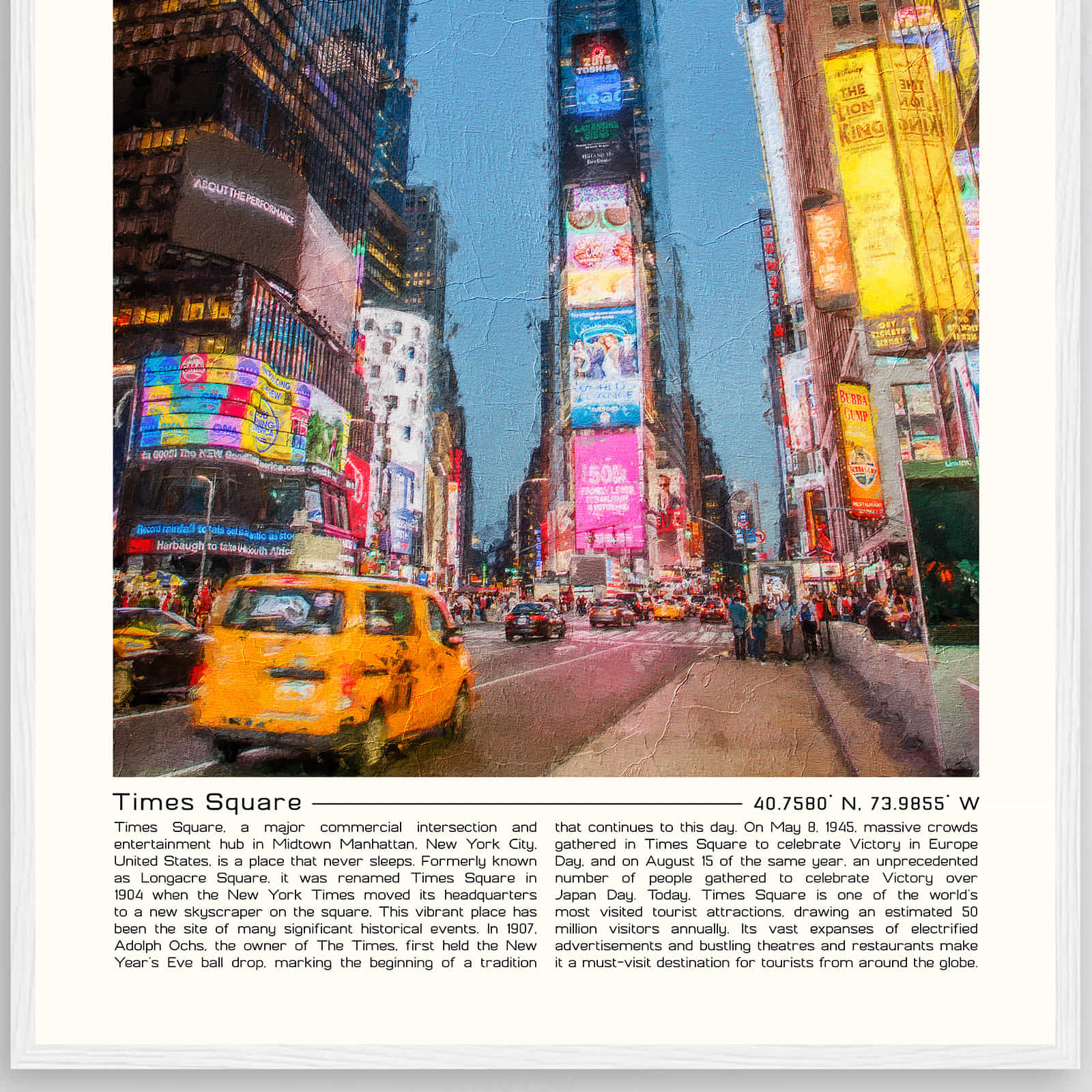 Times Square New York Cityscape Poster Print, Times Square New York ...