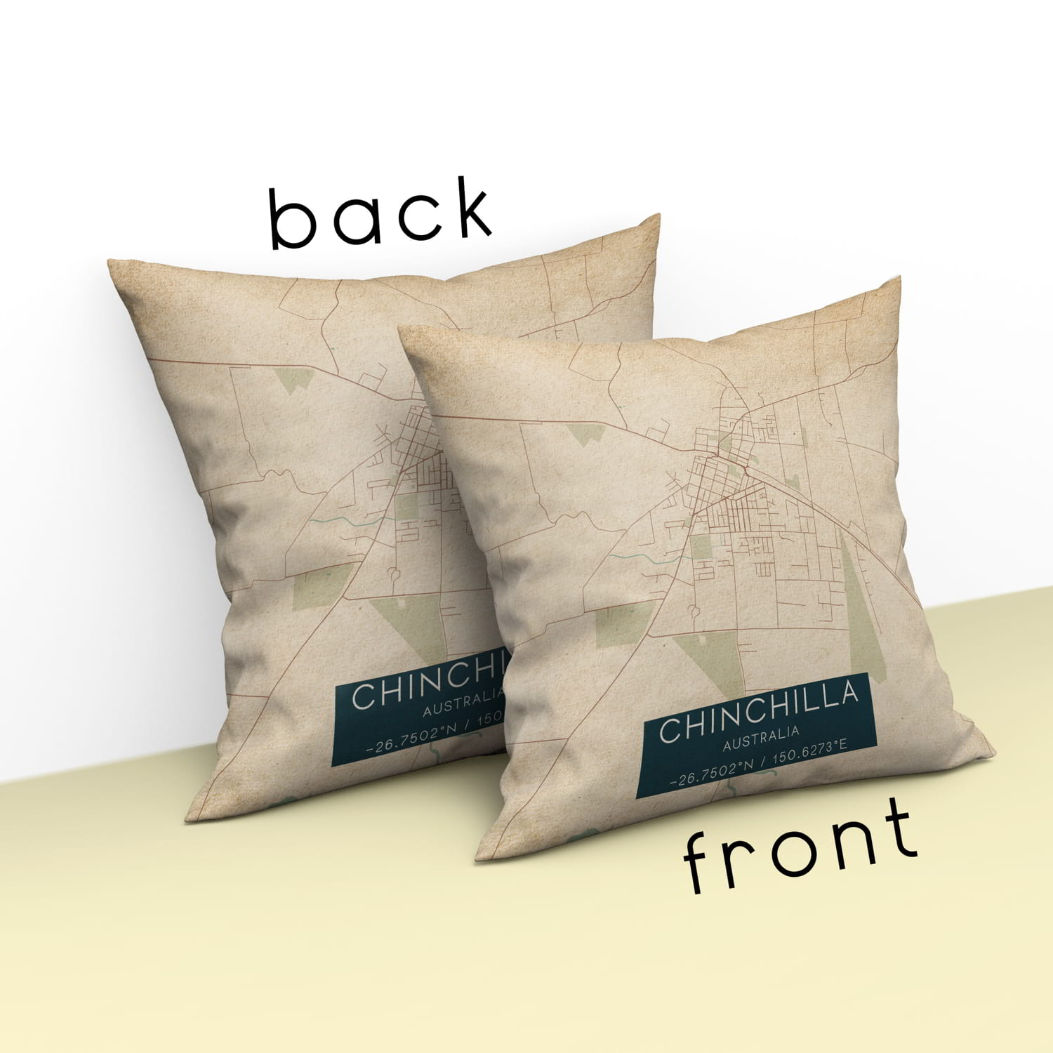 Vintage Chinchilla Australia Map Pillow, Custom Double Sided Pillow ...