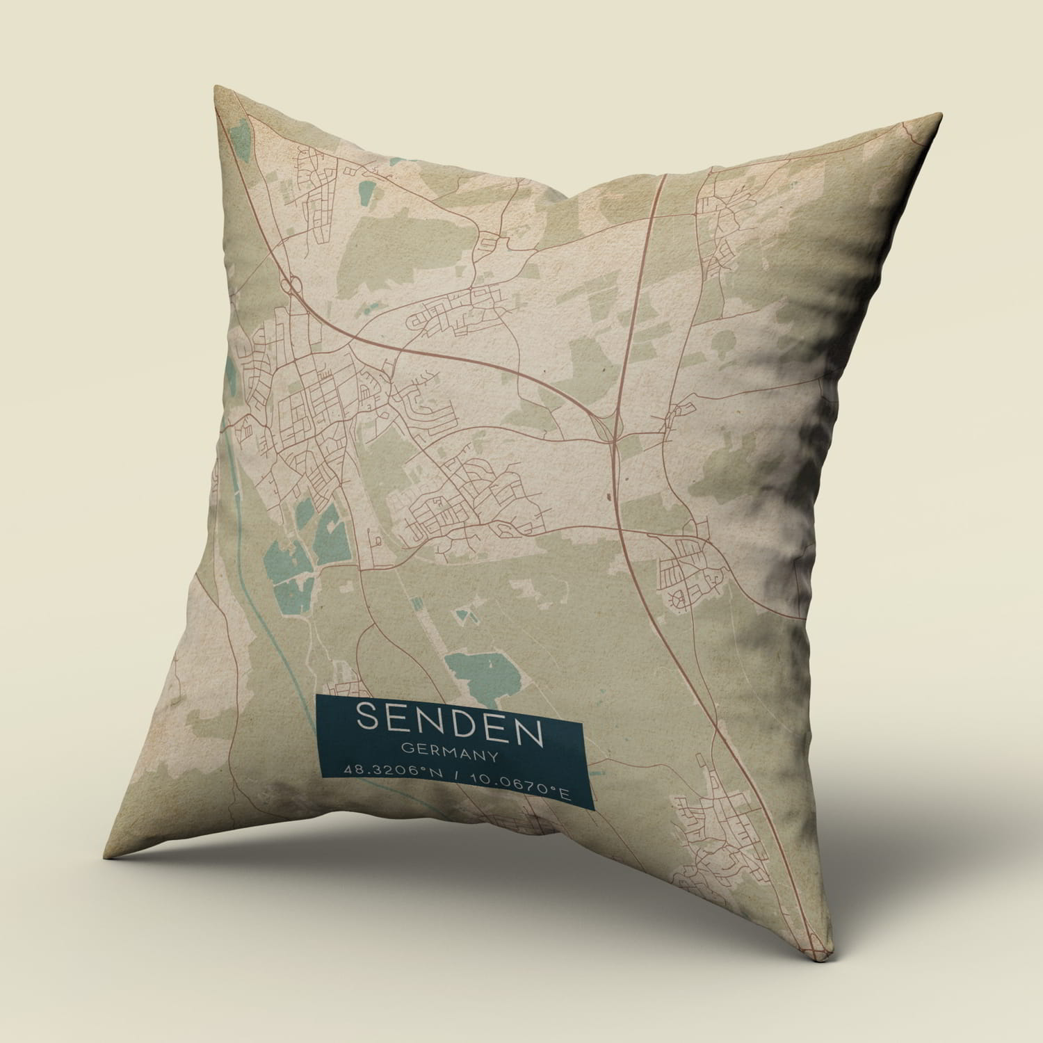 Vintage Senden Germany Map Pillow, Custom Double Sided Pillow - Custom ...