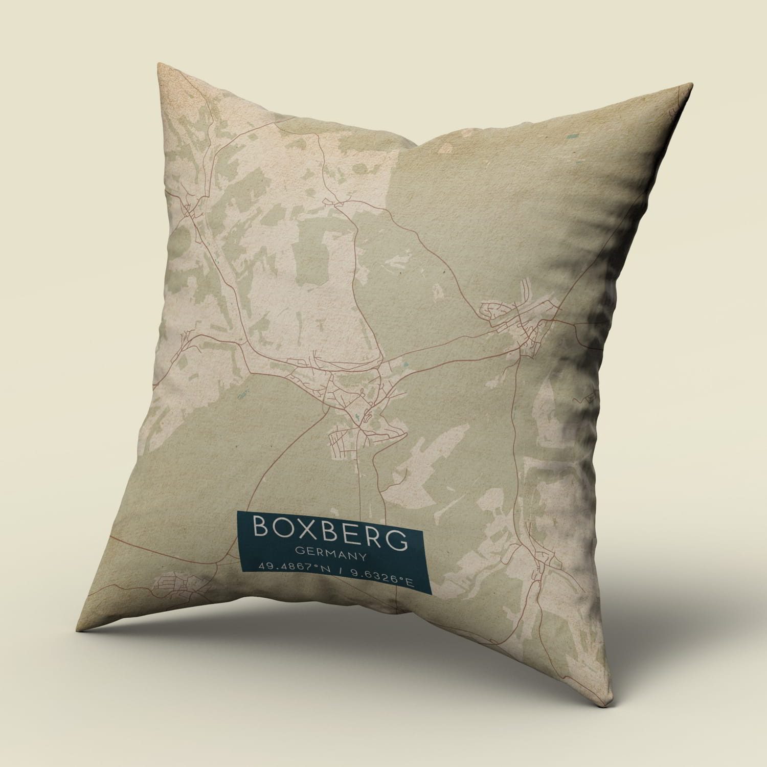 Vintage Boxberg Germany Map Pillow, Custom Double Sided Pillow - Custom ...