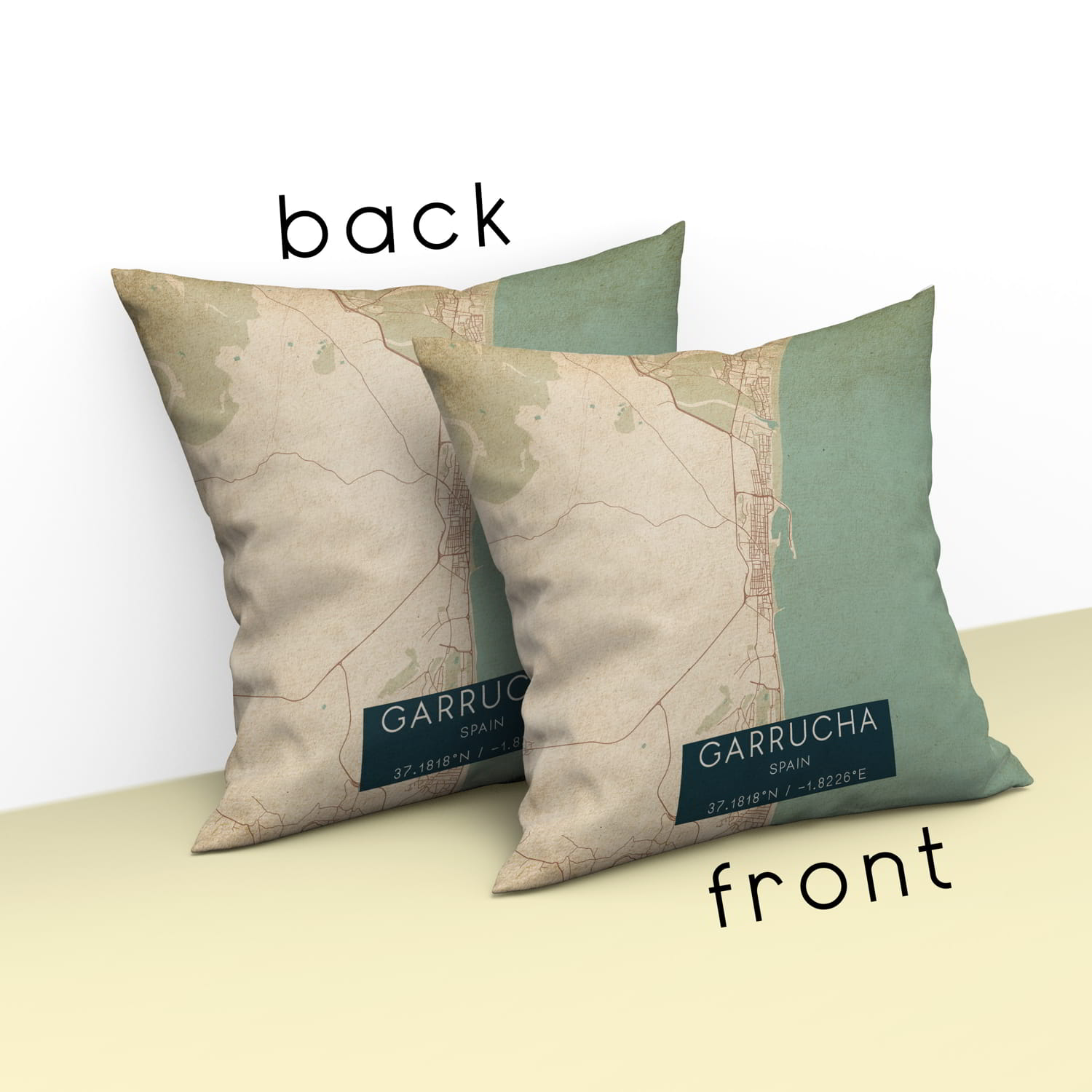 Vintage Garrucha Spain Map Pillow, Custom Double Sided Pillow - Custom ...