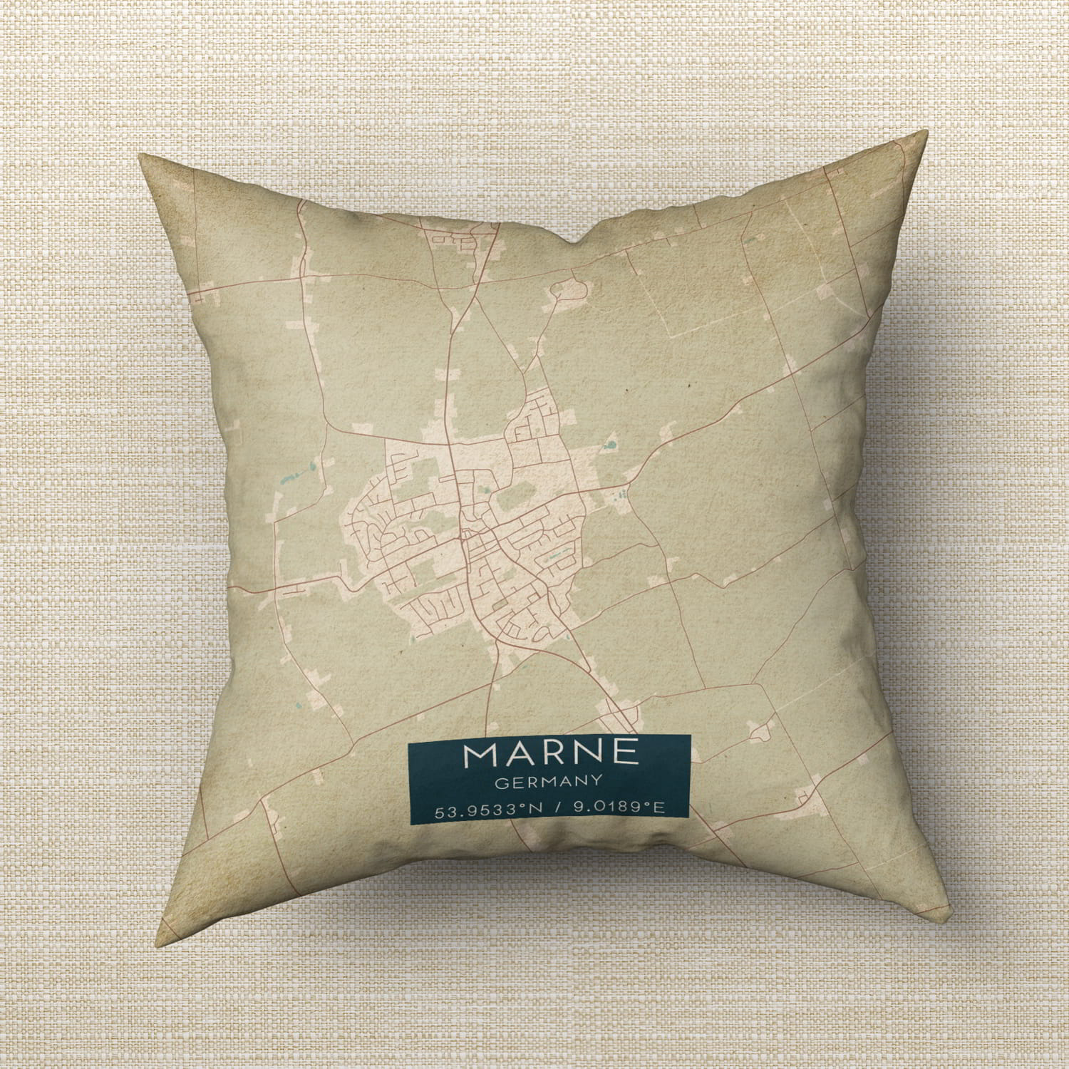 Vintage Marne Germany Map Pillow, Custom Double Sided Pillow - Custom ...