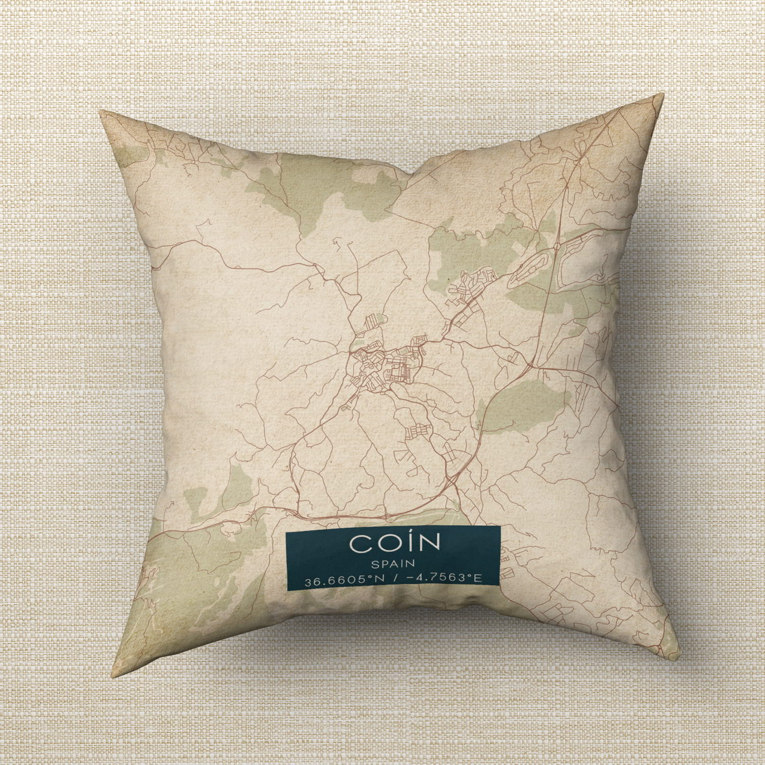 Vintage Coin Spain Map Pillow, Custom Double Sided Pillow - Custom Maps ...