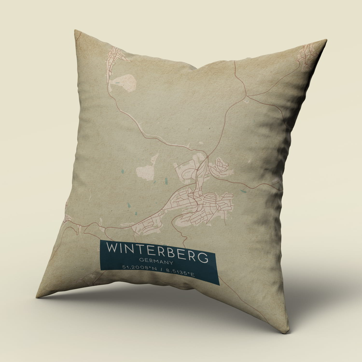 Vintage Winterberg Germany Map Pillow, Custom Double Sided Pillow ...