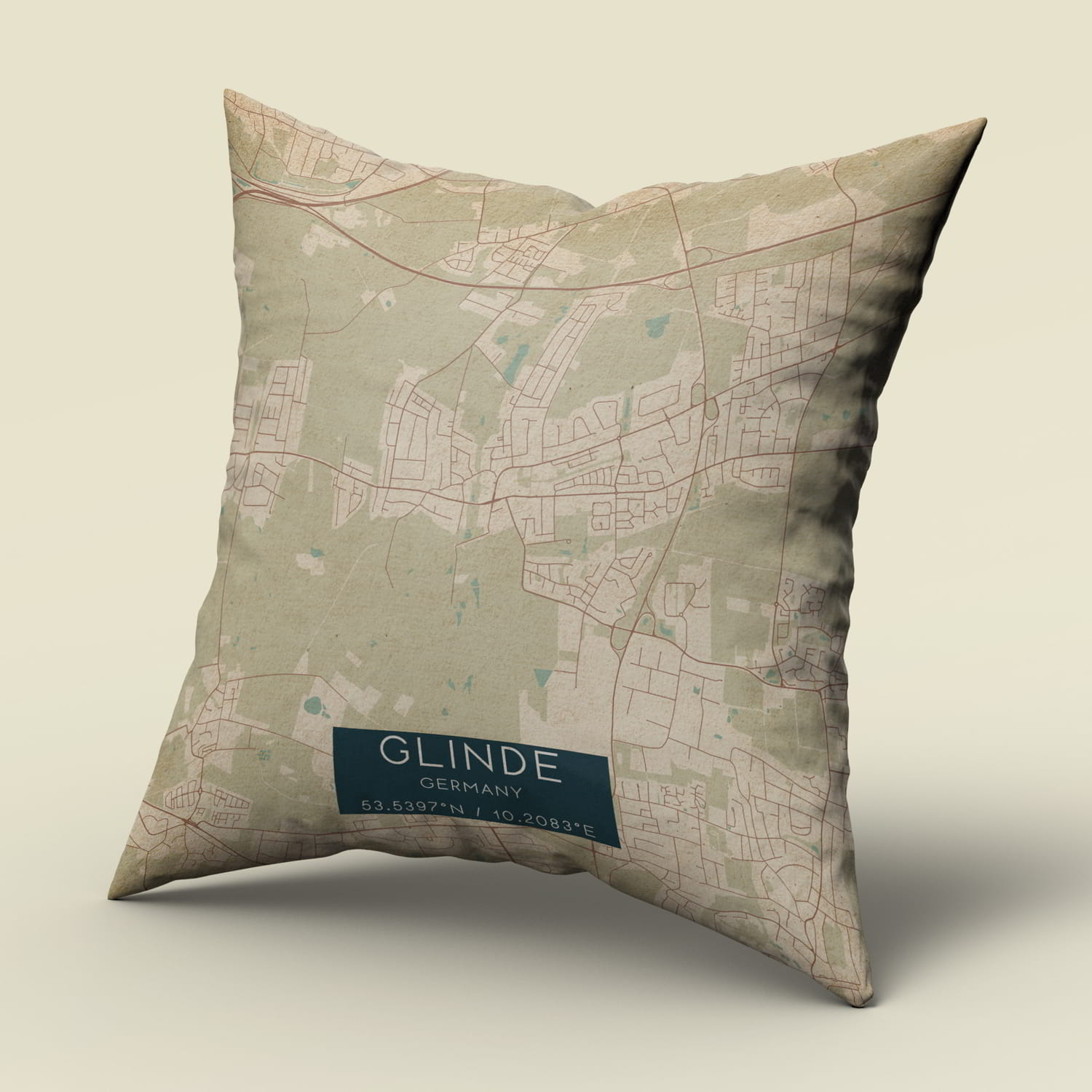 Vintage Glinde Germany Map Pillow, Custom Double Sided Pillow - Custom ...