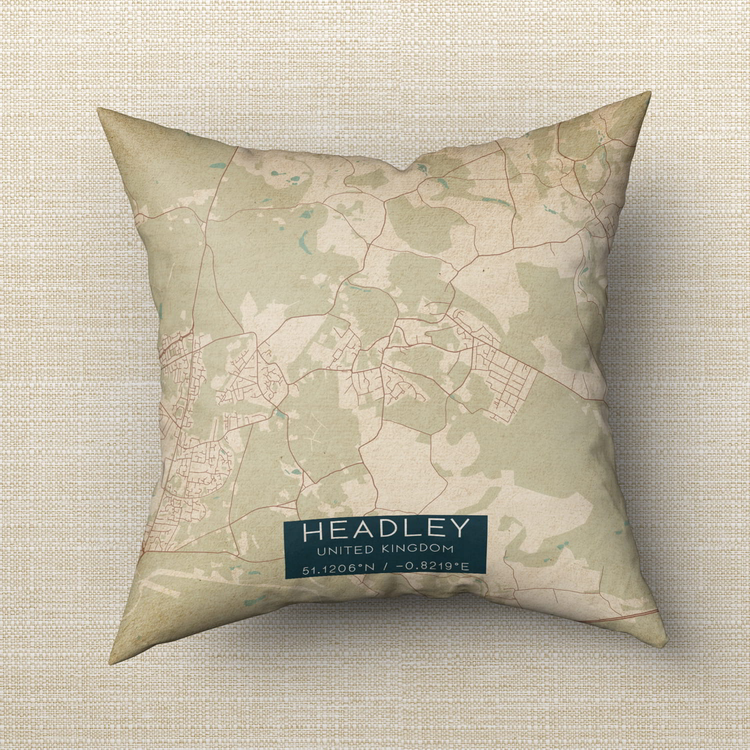 Vintage Headley United Kingdom Map Pillow, Custom Double Sided Pillow ...