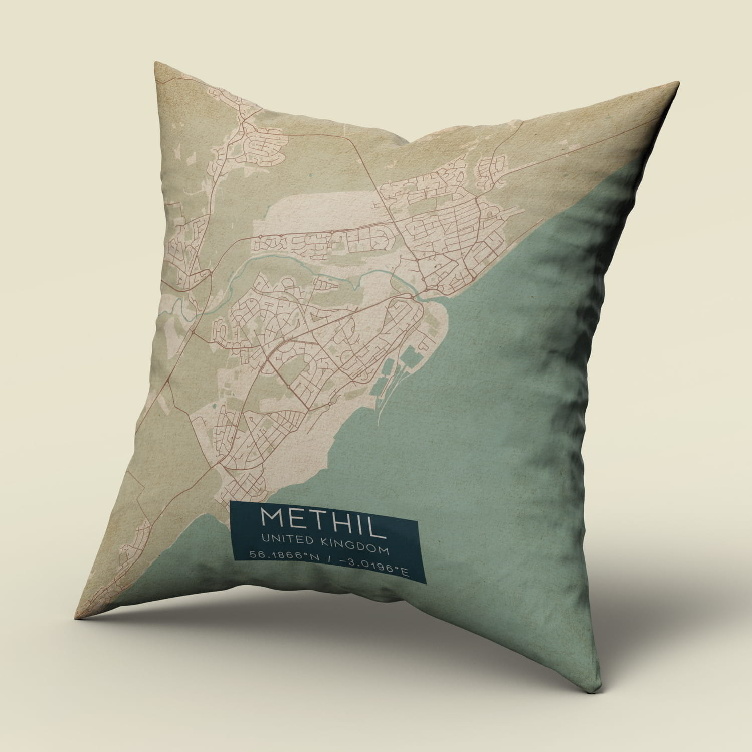 Vintage Methil United Kingdom Map Pillow, Custom Double Sided Pillow ...