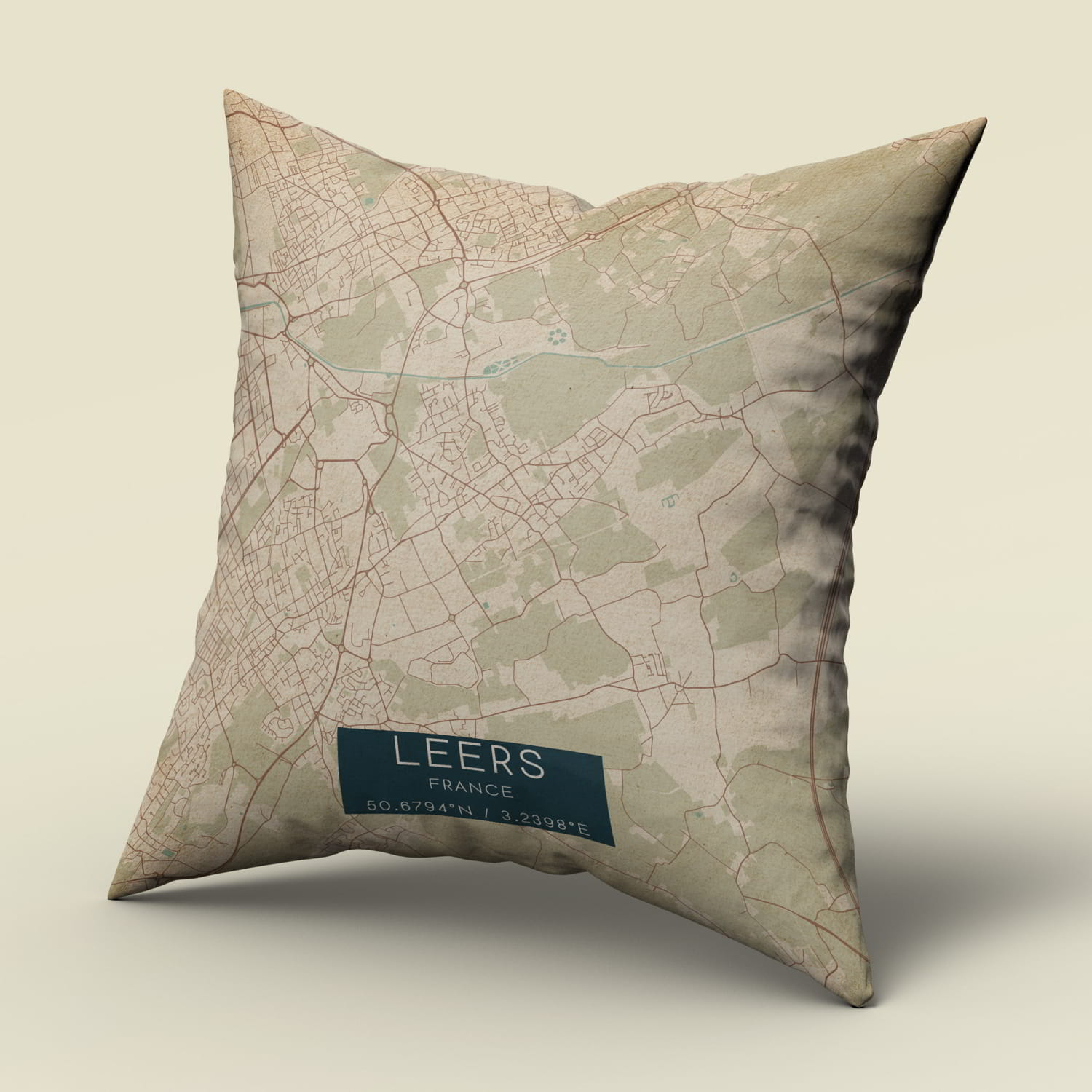 Vintage Leers France Map Pillow, Custom Double Sided Pillow - Custom ...