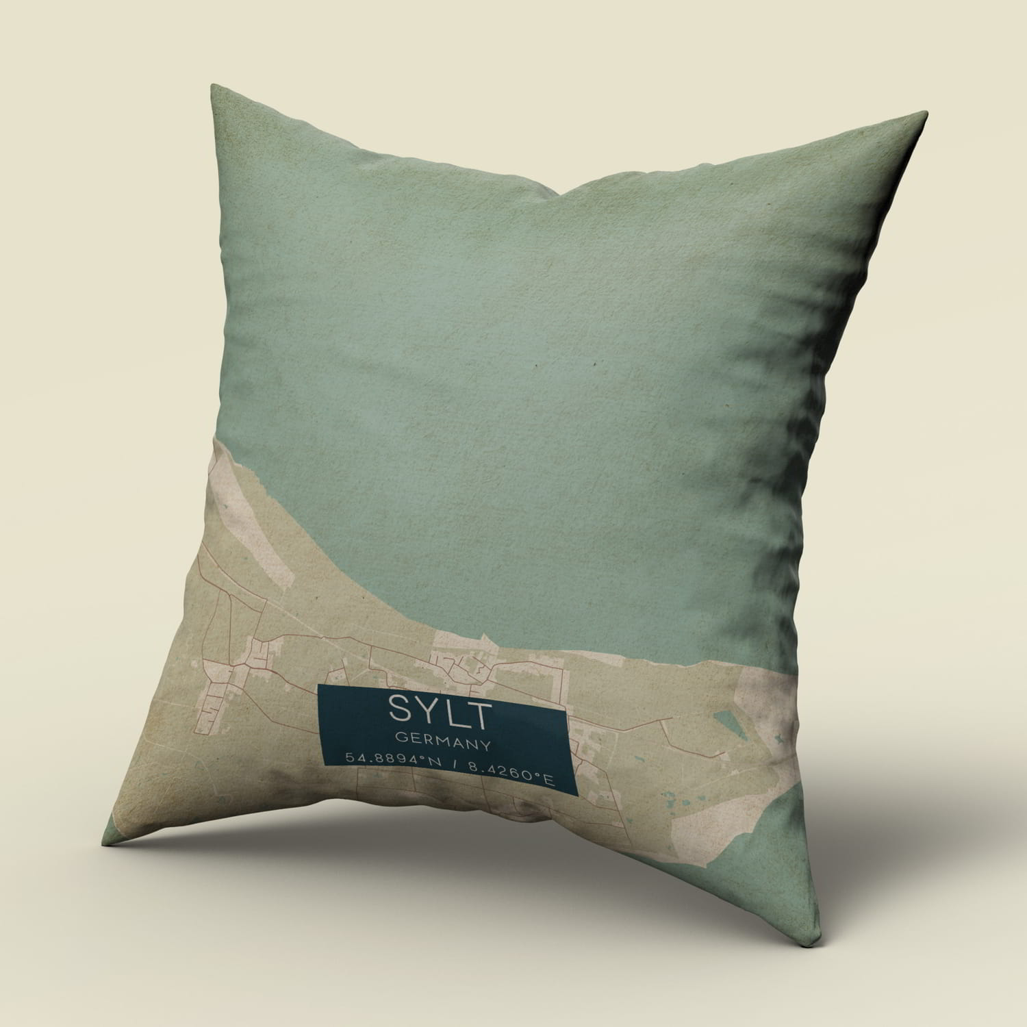 Vintage Westerland Germany Map Pillow, Custom Double Sided Pillow ...