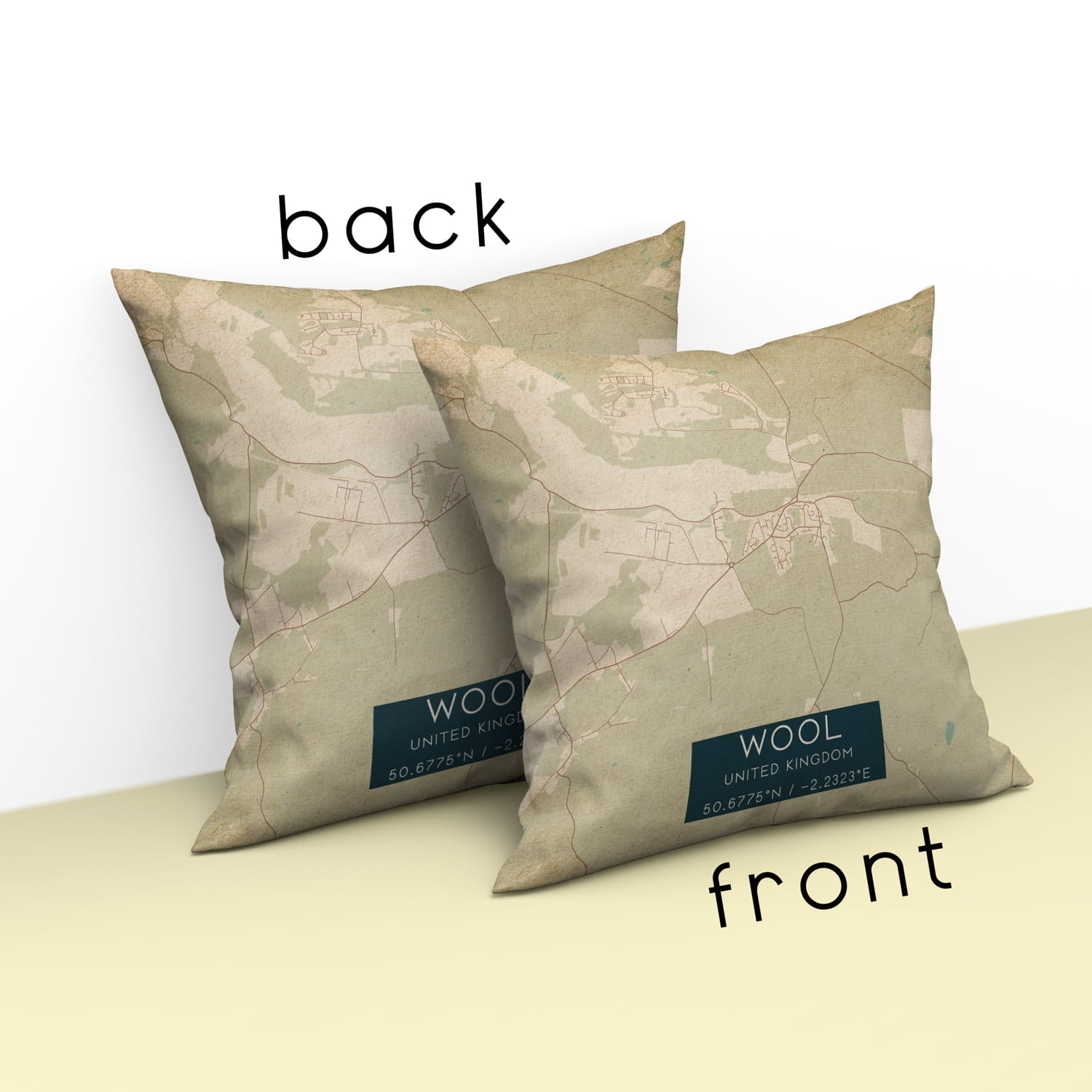 Vintage Wool United Kingdom Map Pillow, Custom Double Sided Pillow ...
