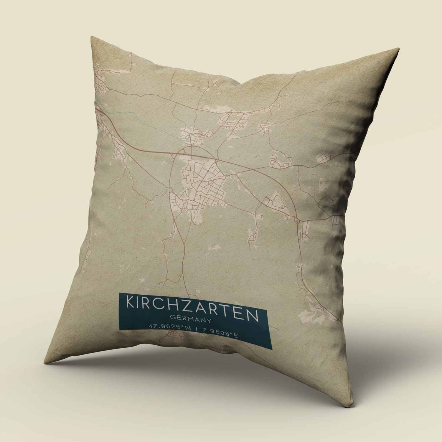 Vintage Kirchzarten Germany Map Pillow, Custom Double Sided Pillow ...